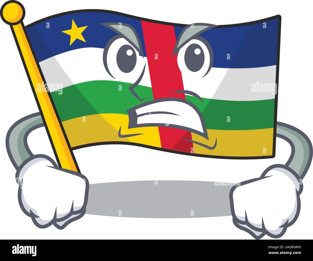 mascot of angry flag central african cartoon character style Stock ...