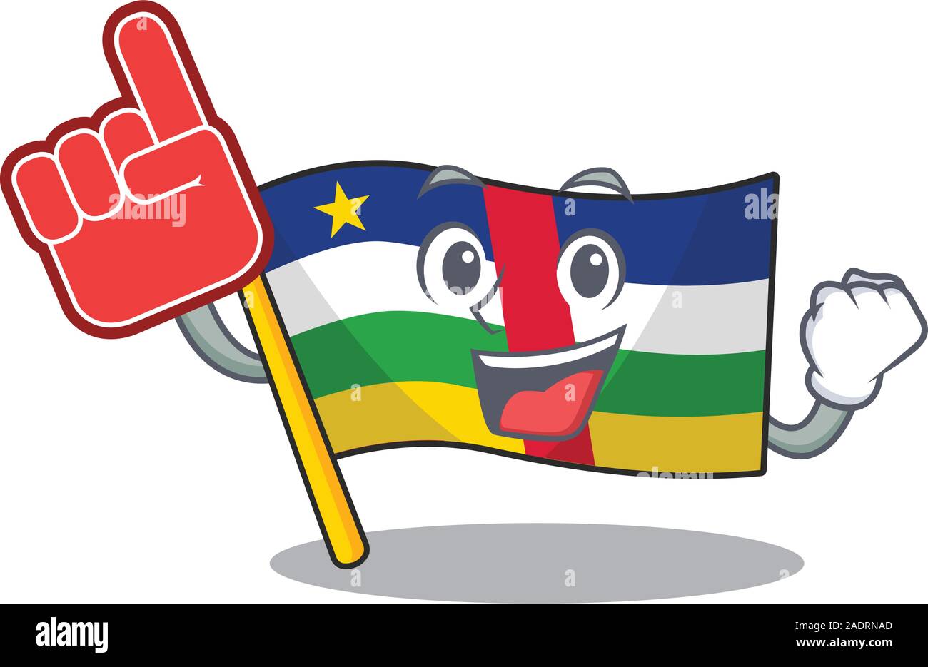 Foam finger flag central african on mascot cartoon style Stock Vector ...