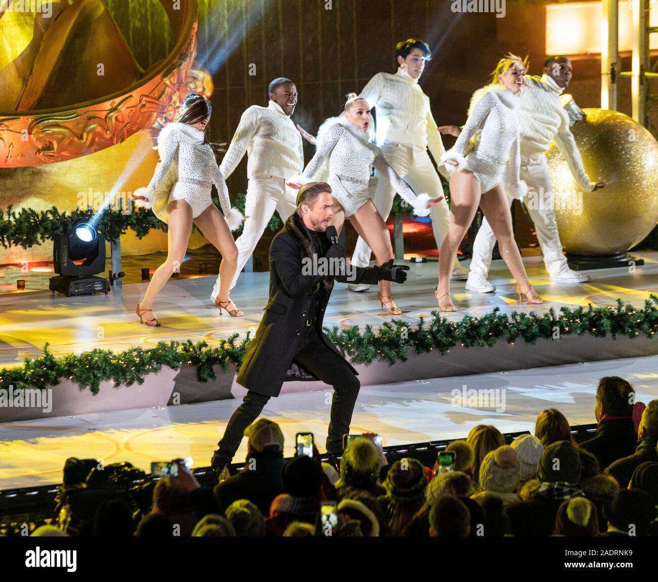 New York, NY - December 4, 2019: Derek Hough performs on stage during ...