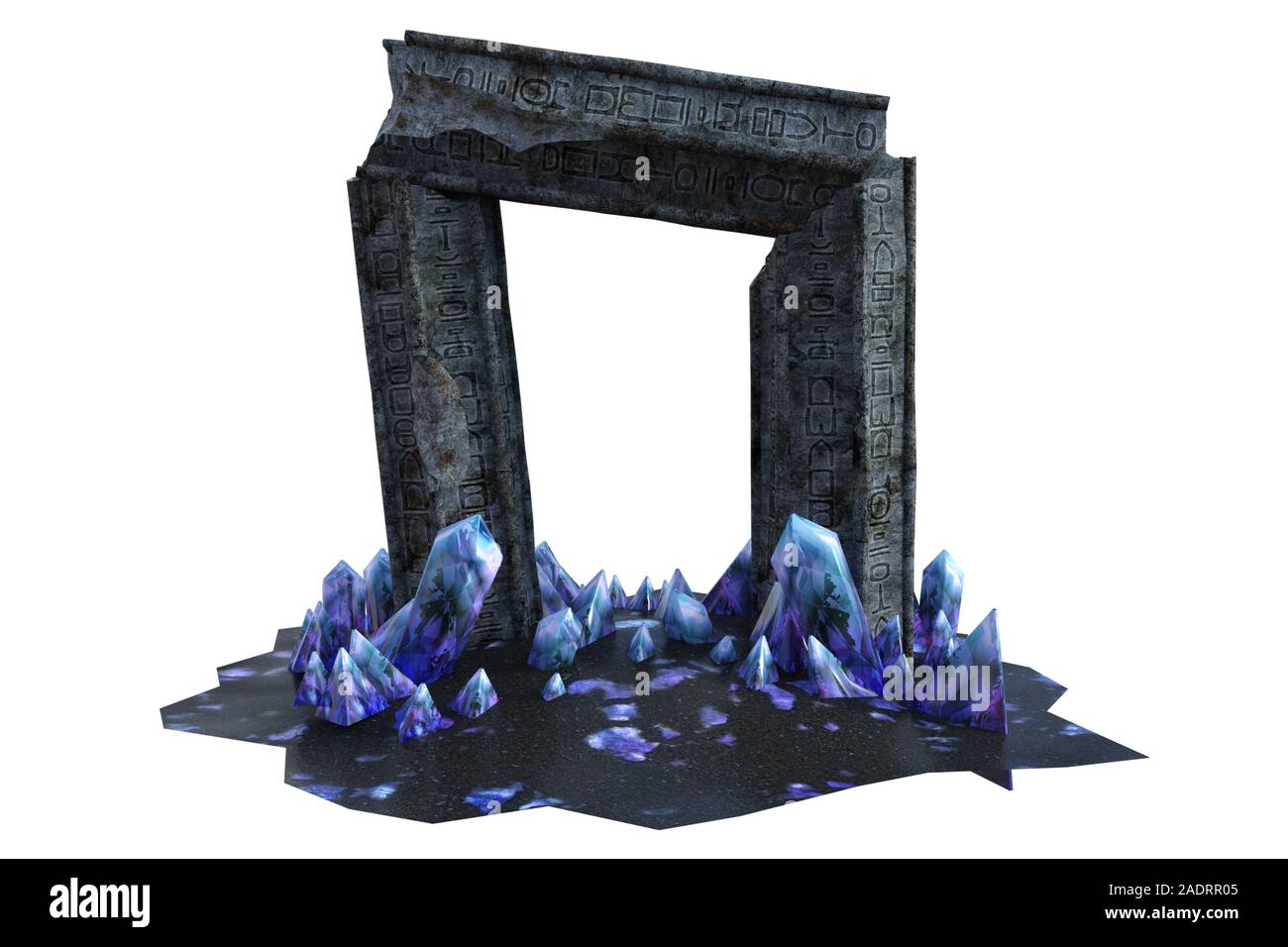 Crystal gate way / portal isolated on white, 3d render Stock Photo - Alamy