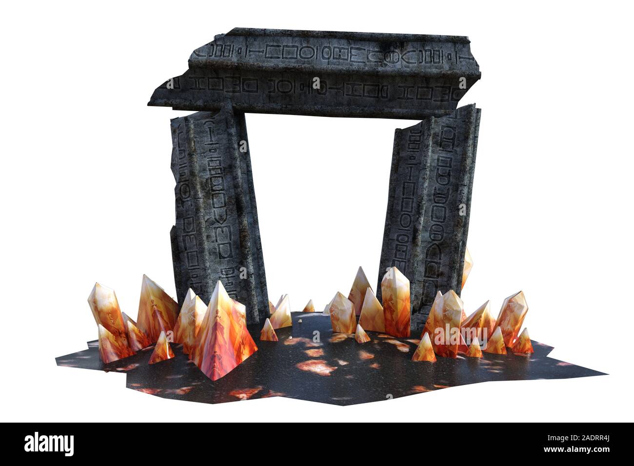 Crystal gate way / portal isolated on white, 3d render Stock Photo - Alamy