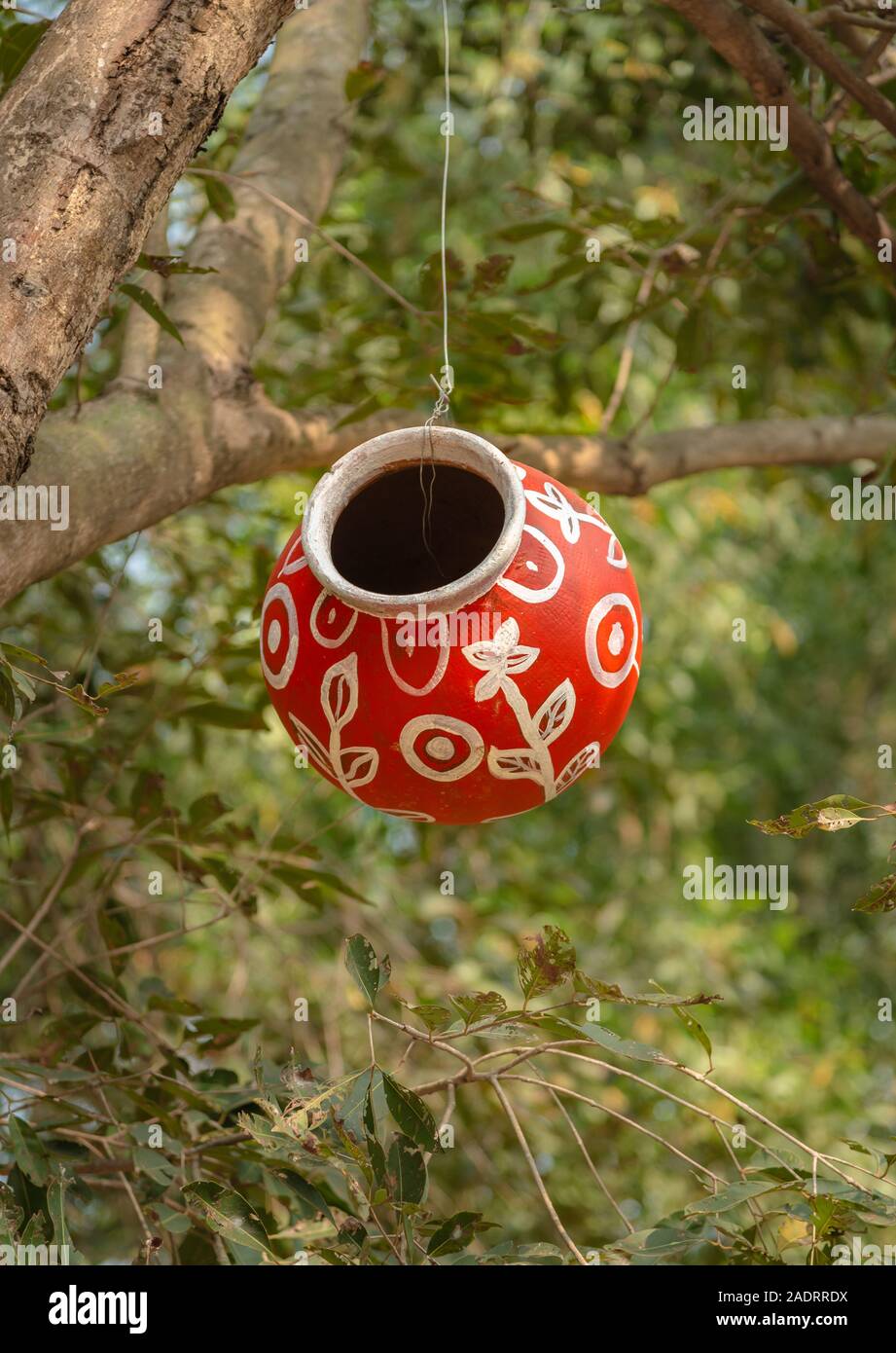 Colorful Clay Pot for Pigeon House or Dove House Stock Photo - Alamy