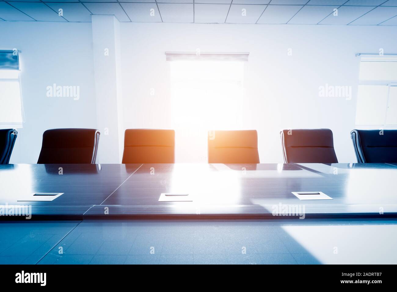 An empty meeting room and conference table Stock Photo - Alamy
