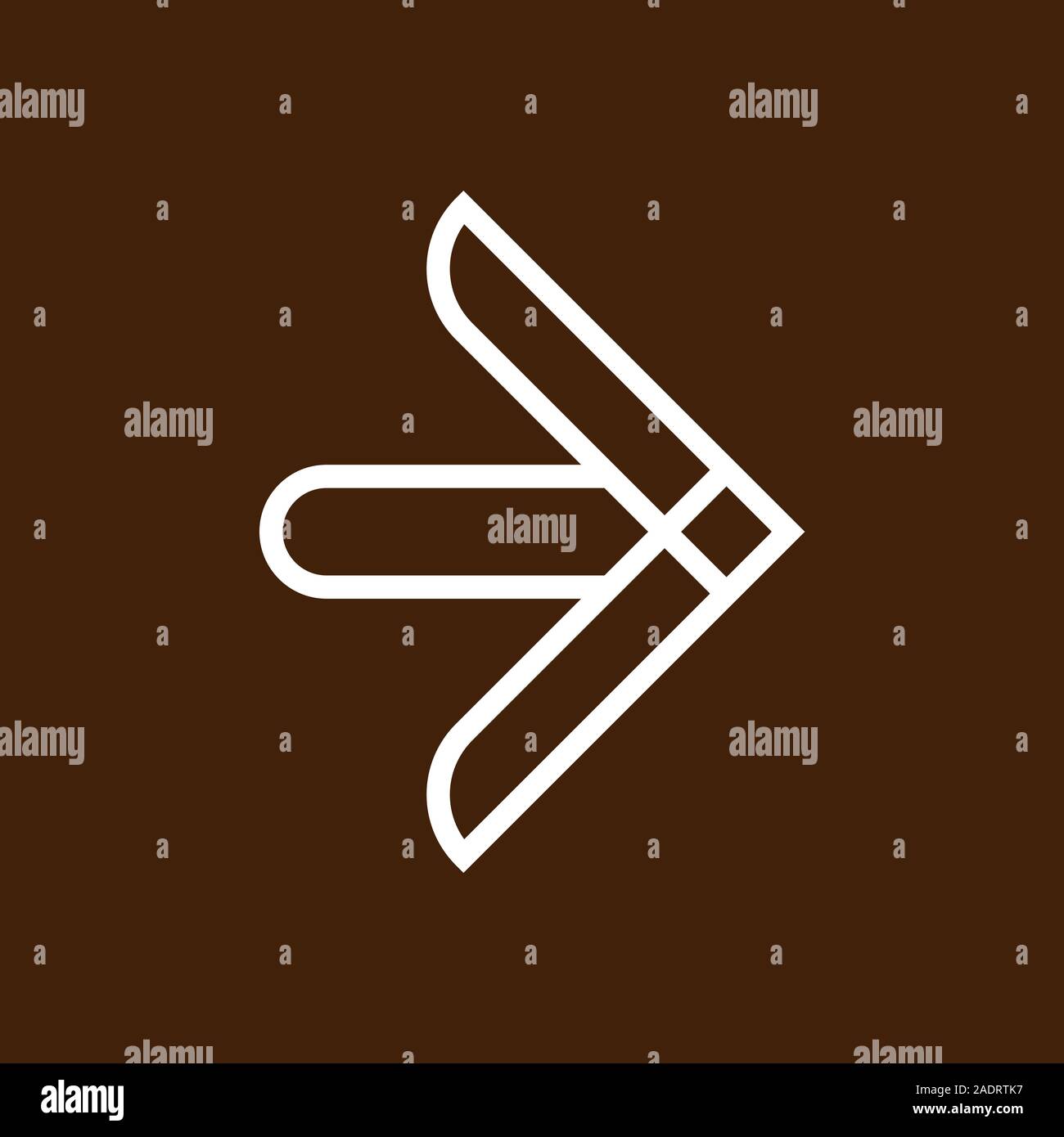 Trendy New creative Arrow icon or sign. Line art style Round edge ...