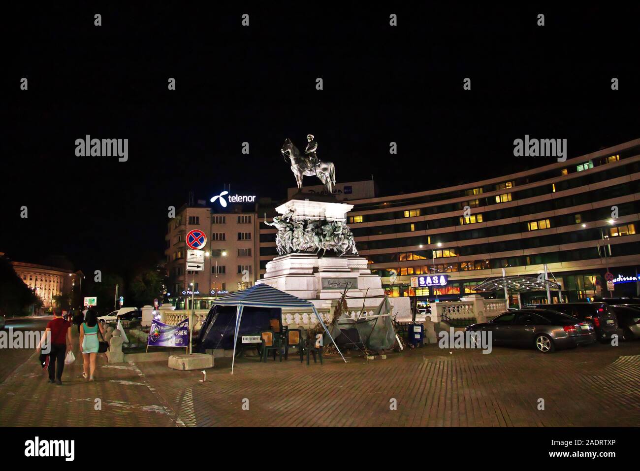 Sofia / Bulgaria - 14 Jul 2015: Statue of Tsar Alexander II, Sofia city ...