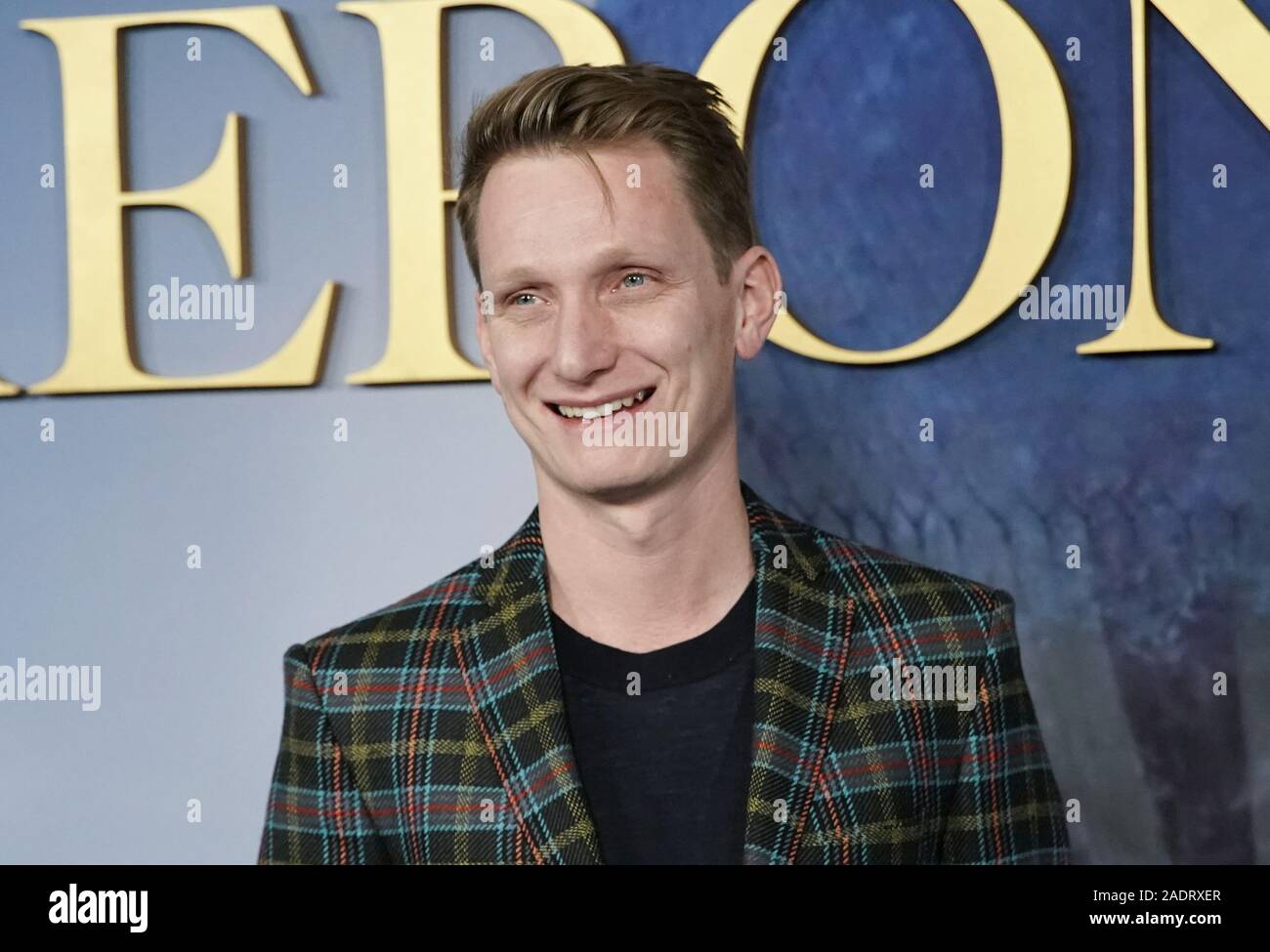 New York, United States. 4th Dec, 2019. Tom Harper arrives on the red ...