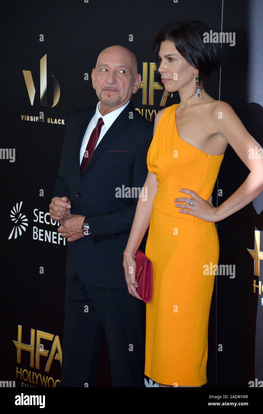 BEVERLY HILLS, CA. November 6, 2016: Actor Sir Ben Kingsley & wife ...
