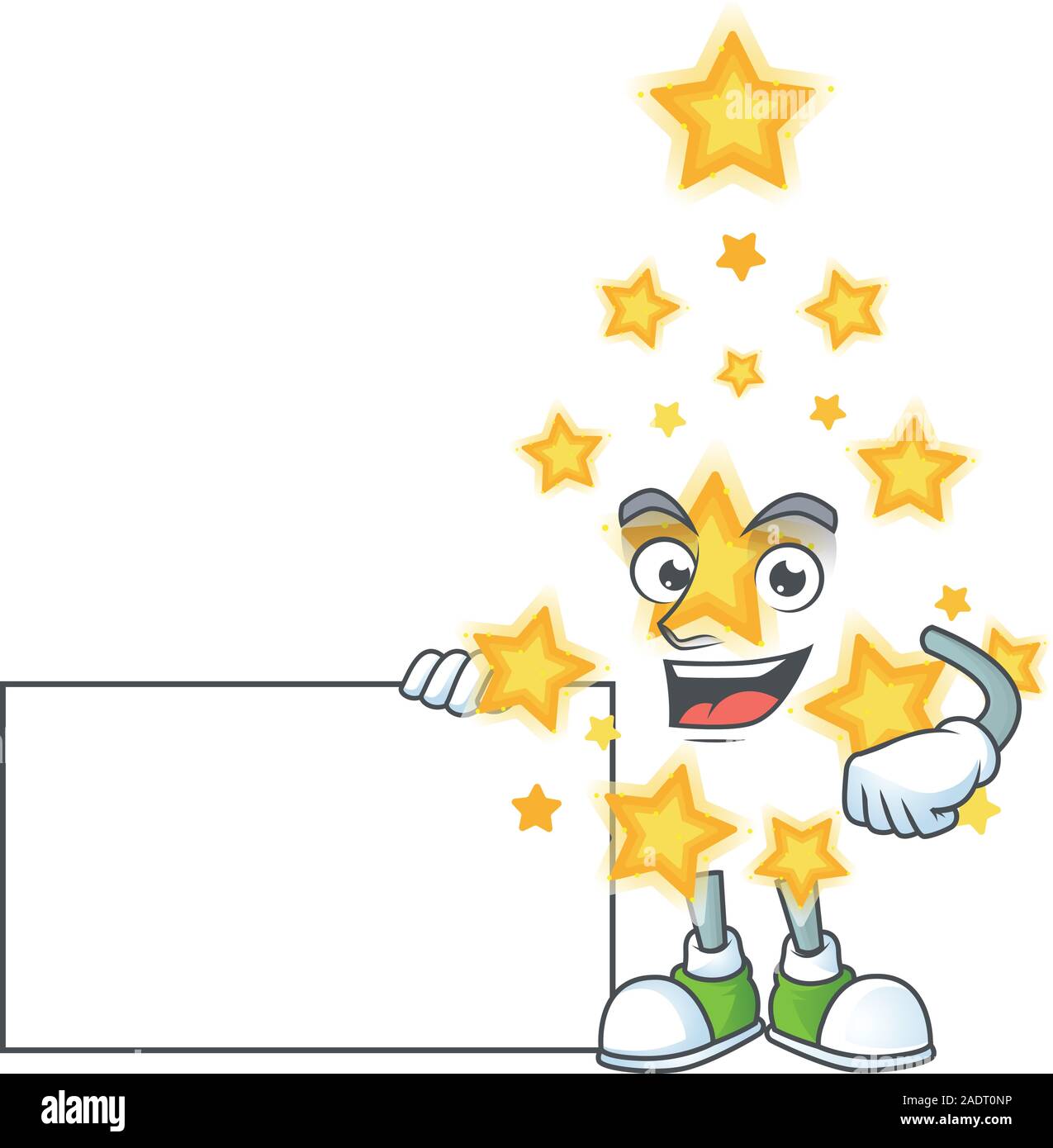 Christmas star cute cartoon character with a board Stock Vector Image ...