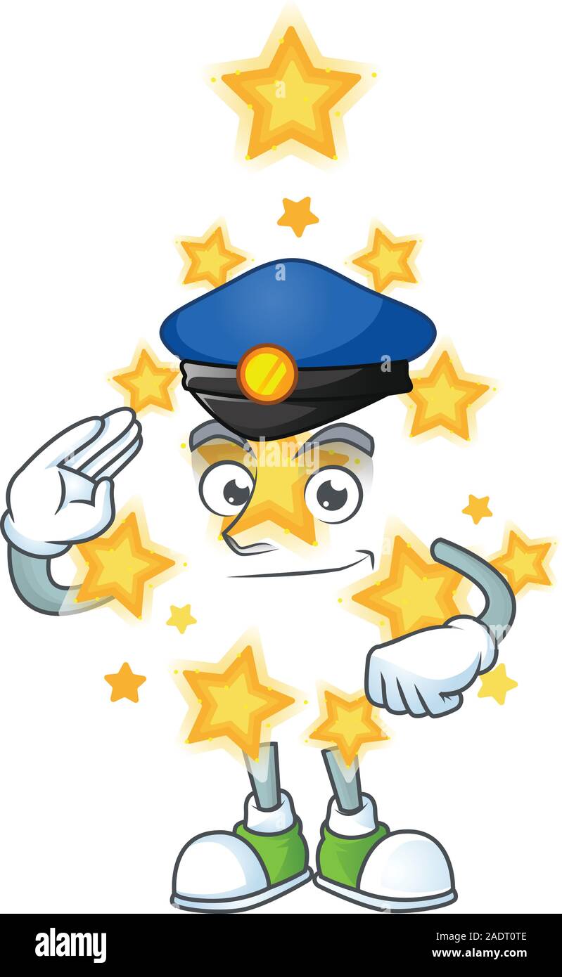 Christmas star Cartoon character dressed as a Police officer Stock ...