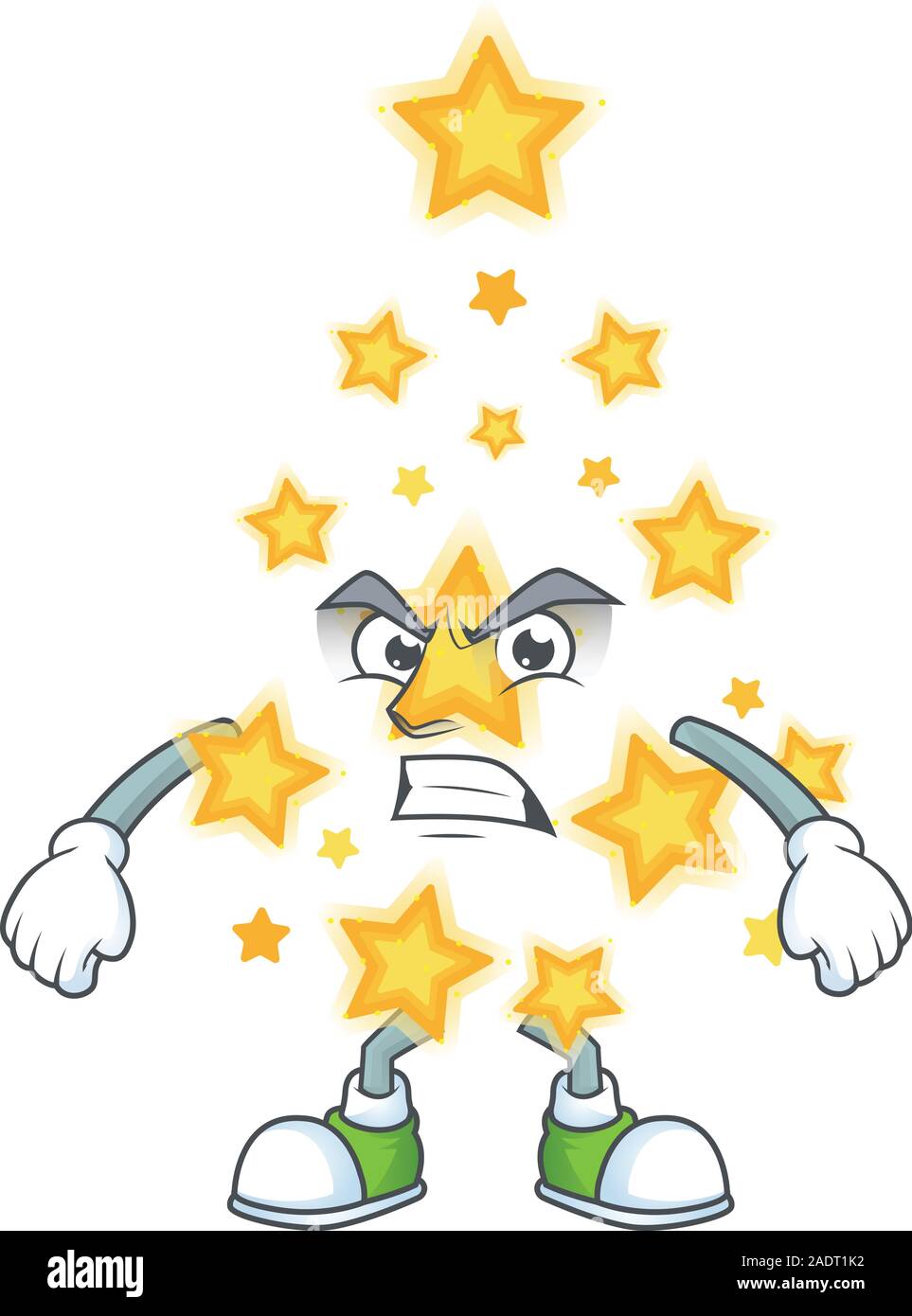 Christmas star cartoon character style with angry face Stock Vector ...