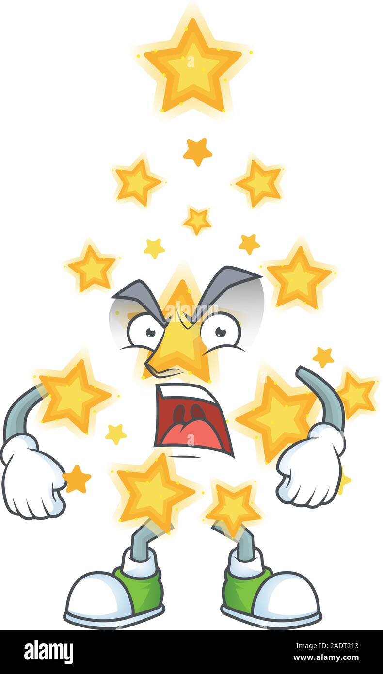 Mascot of angry christmas star cartoon character design Stock Vector ...
