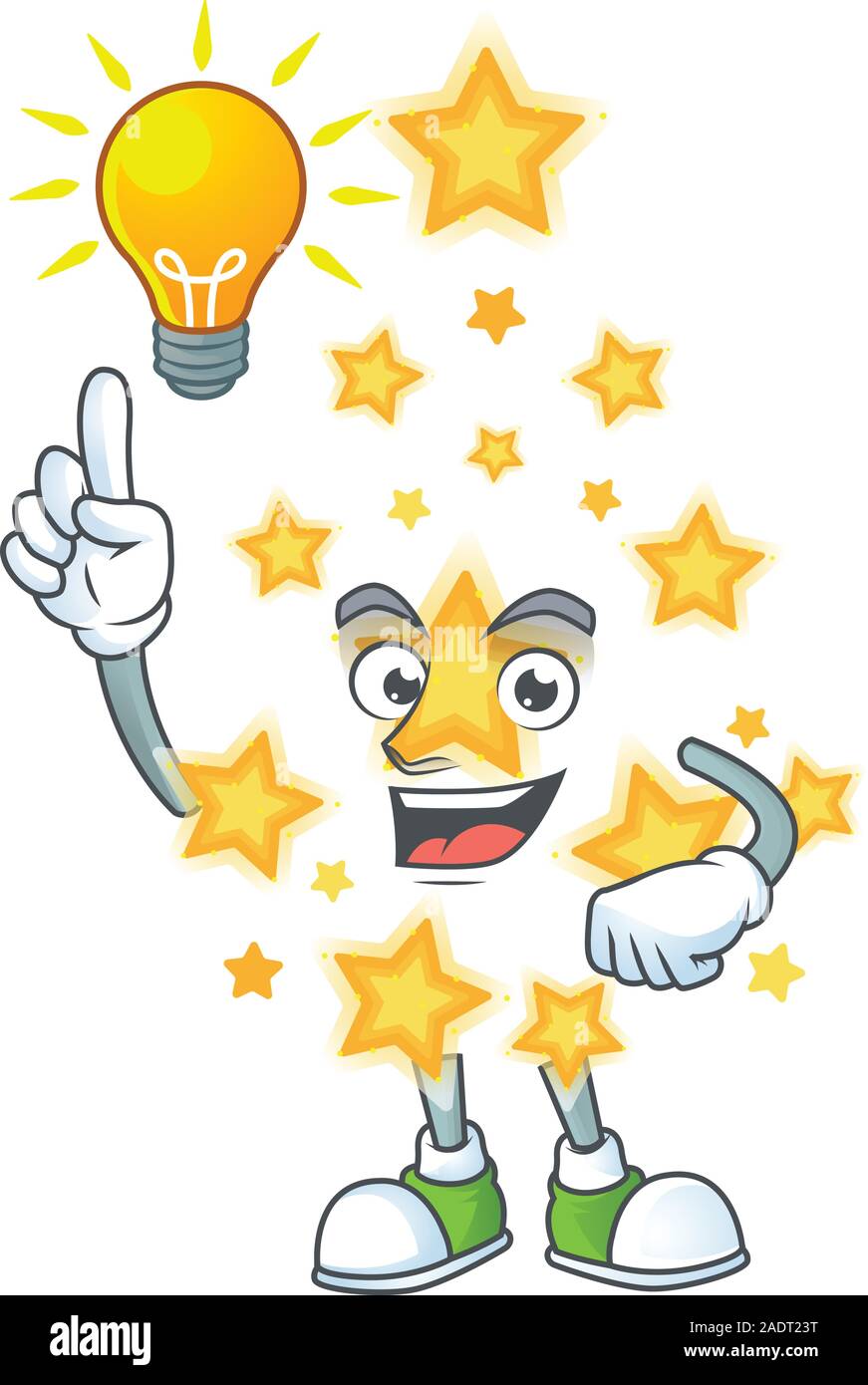 Have an idea cute christmas star on a cartoon style Stock Vector Image ...