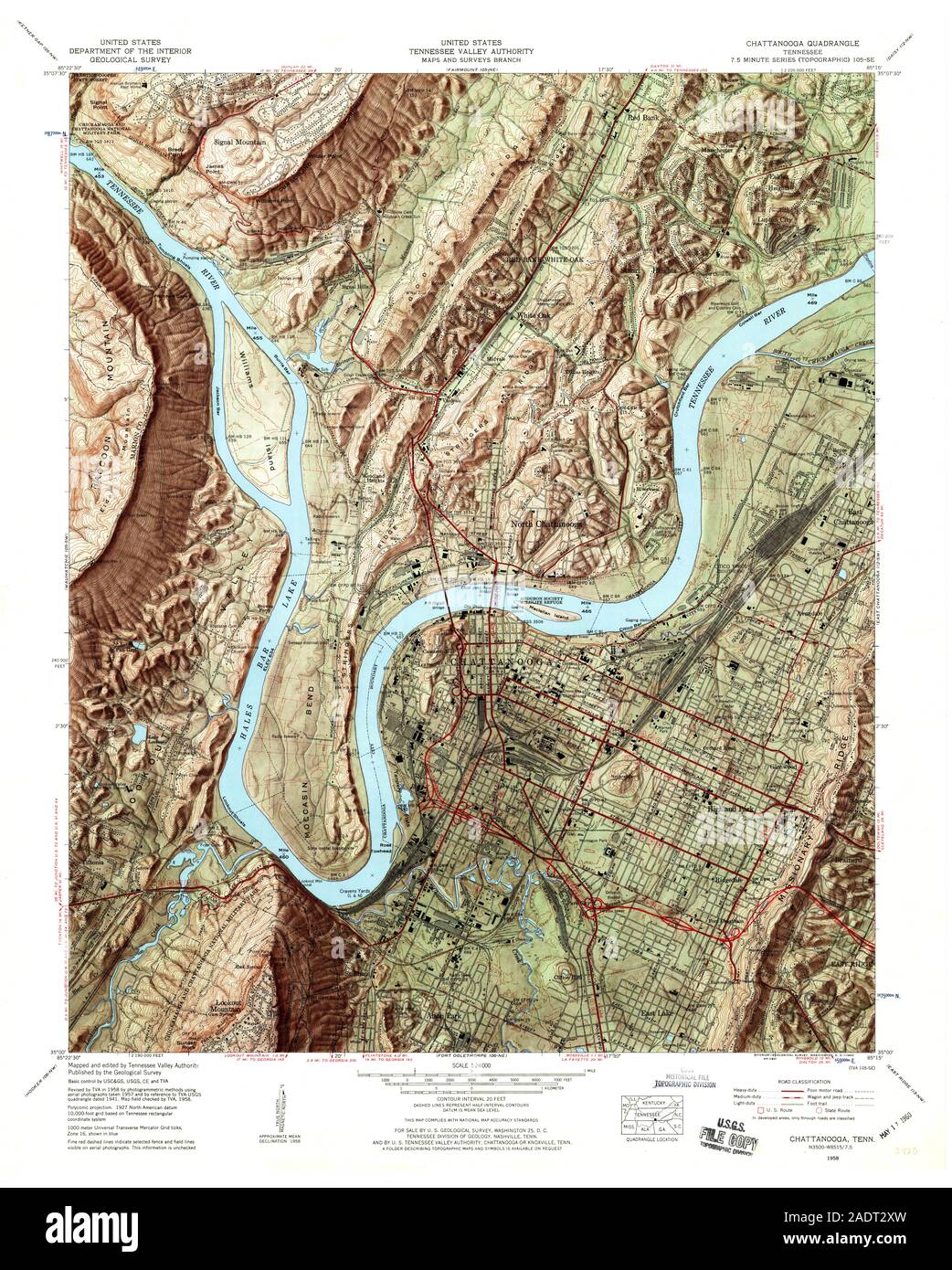 Map Of Chattanooga Cut Out Stock Images & Pictures - Alamy