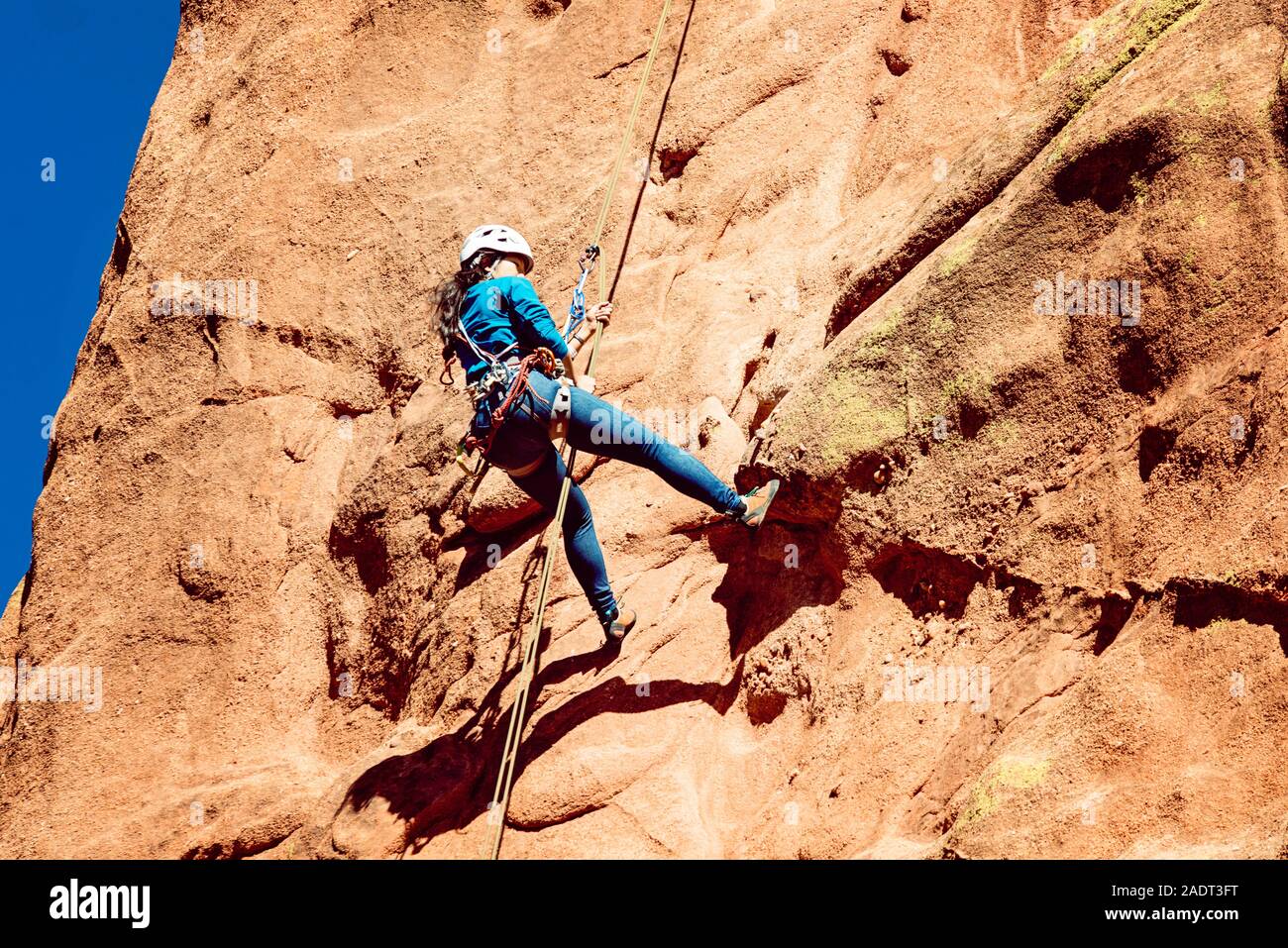 Asian Female Rock Climber at Garden of the Gods Colorado Stock Photo ...