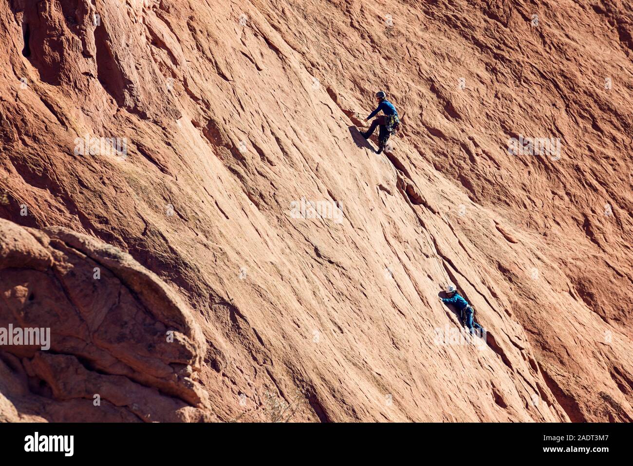 Two Rock Climbers at Garden of the Gods, Colorado Stock Photo - Alamy
