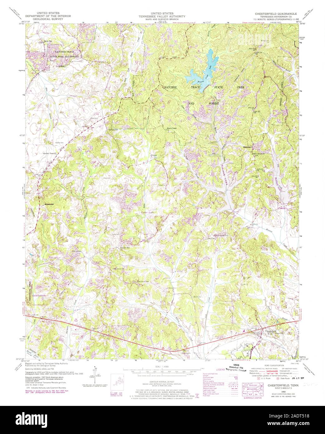 USGS TOPO Map Tennessee TN Chesterfield 148925 1950 24000 Restoration ...