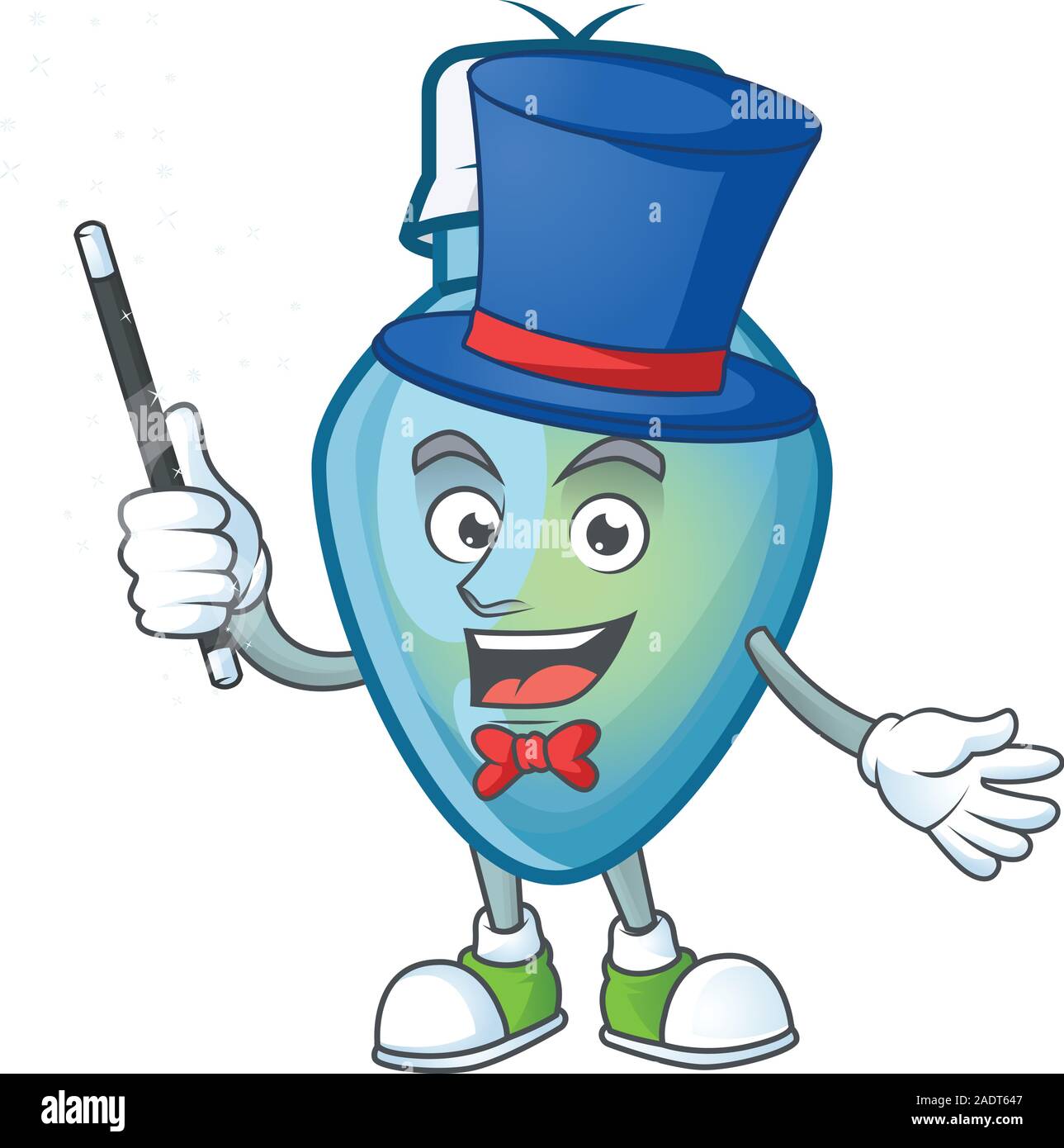 Cartoon character of blue christmas bulb Magician style Stock Vector ...