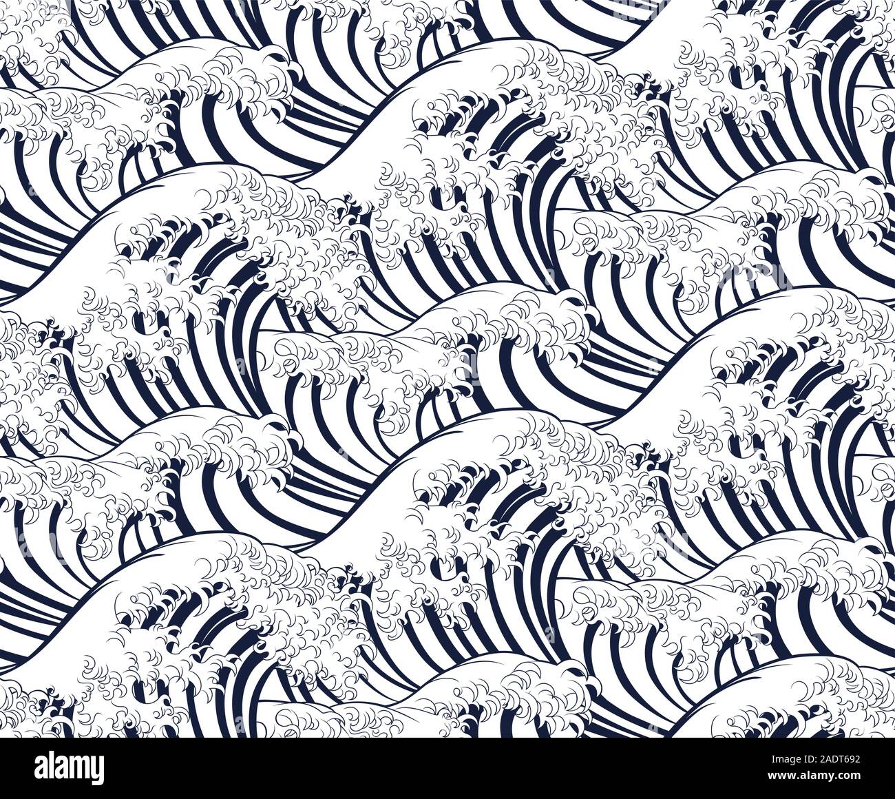 Japanese wave illustration Stock Vector Images - Alamy