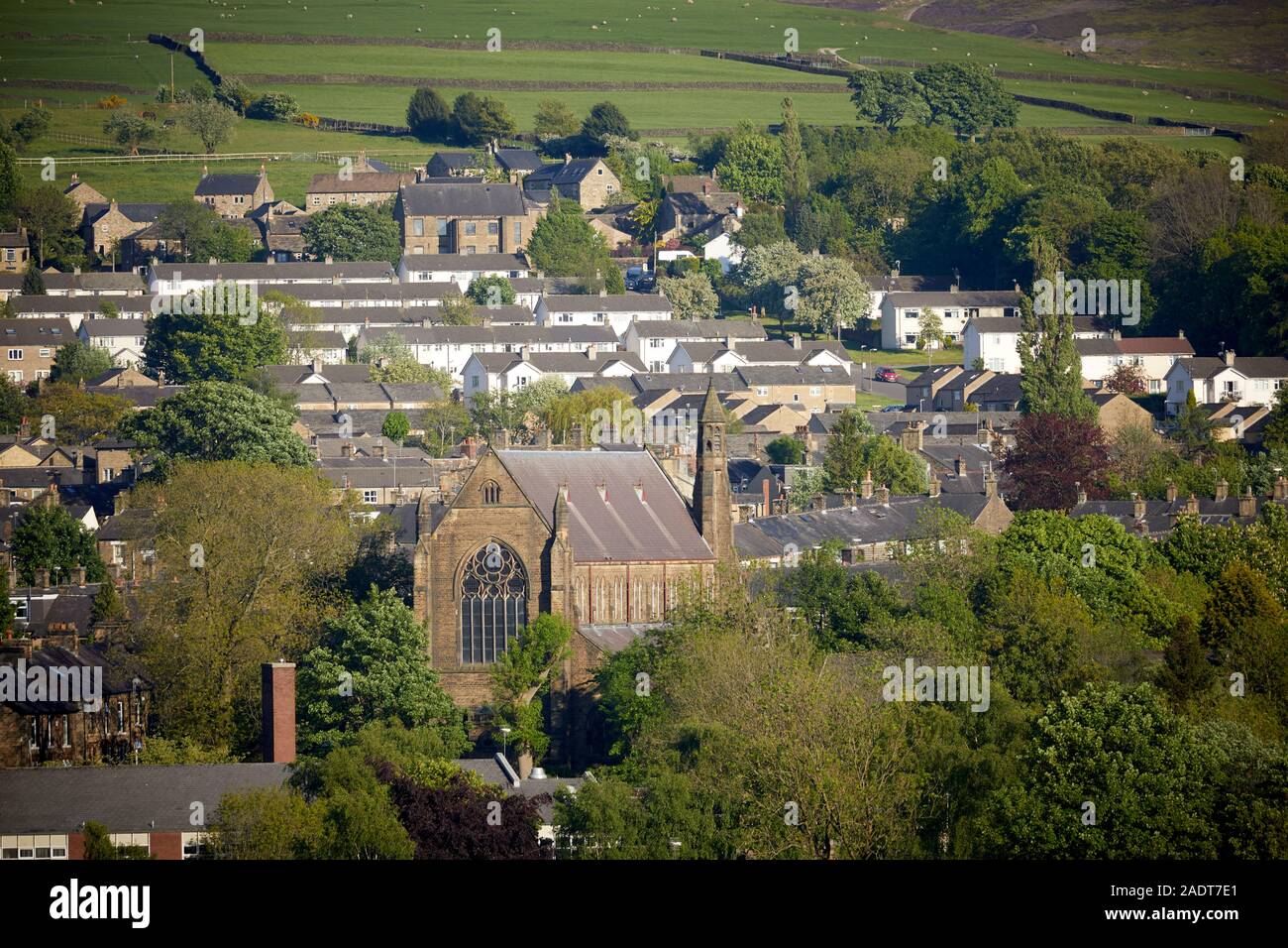 Glossop market town, the High Peak, Derbyshire, England. Roman Catholic ...