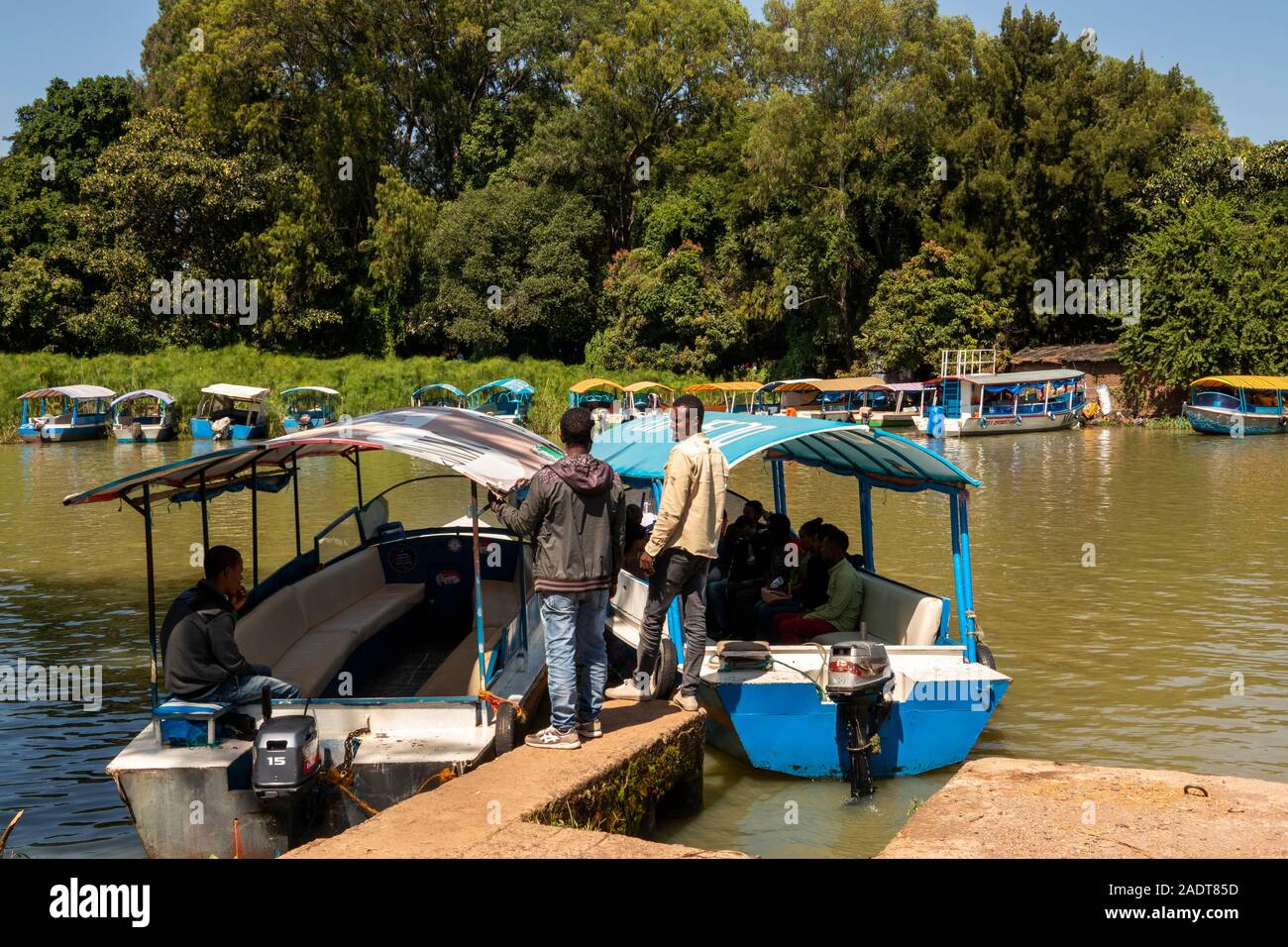 Ethiopia, Amhara Region, Bahir Dar, Marine Authority Compound, Lake ...