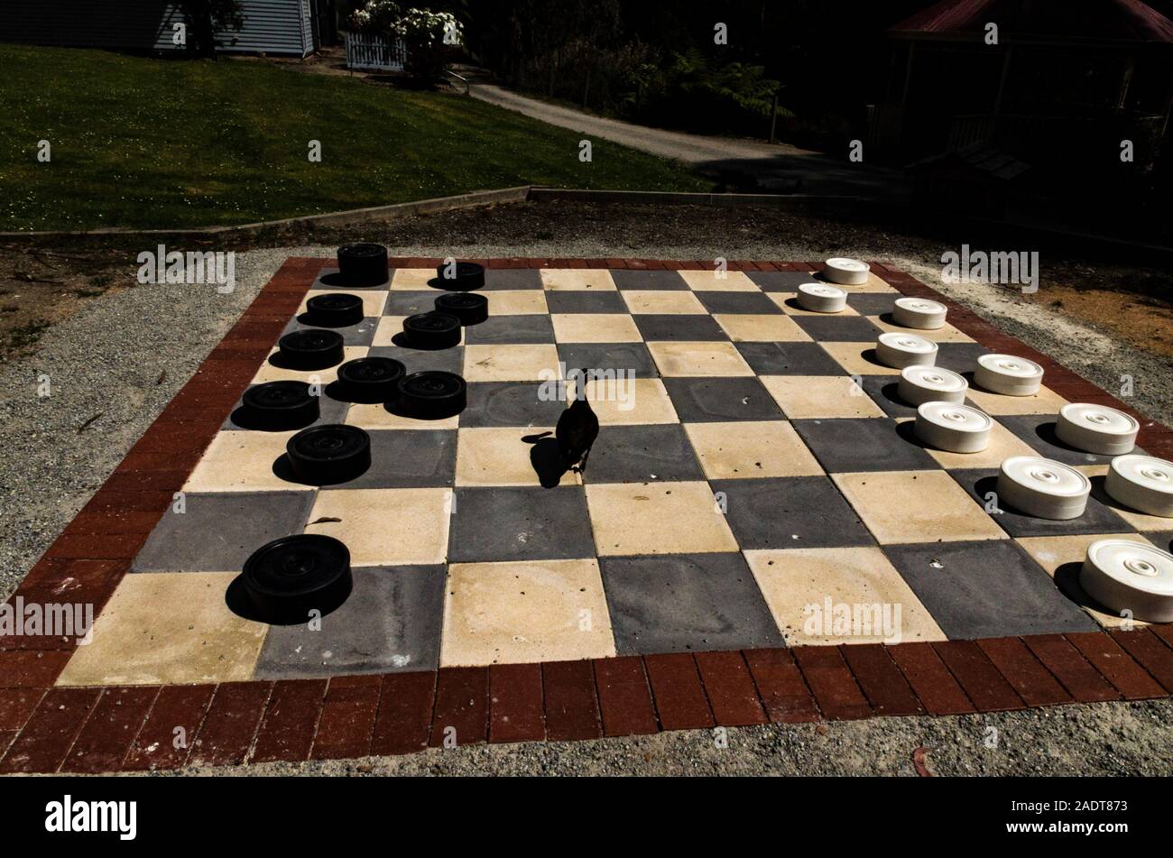 A dark crossing over a checkers checkers broad Stock Photo - Alamy