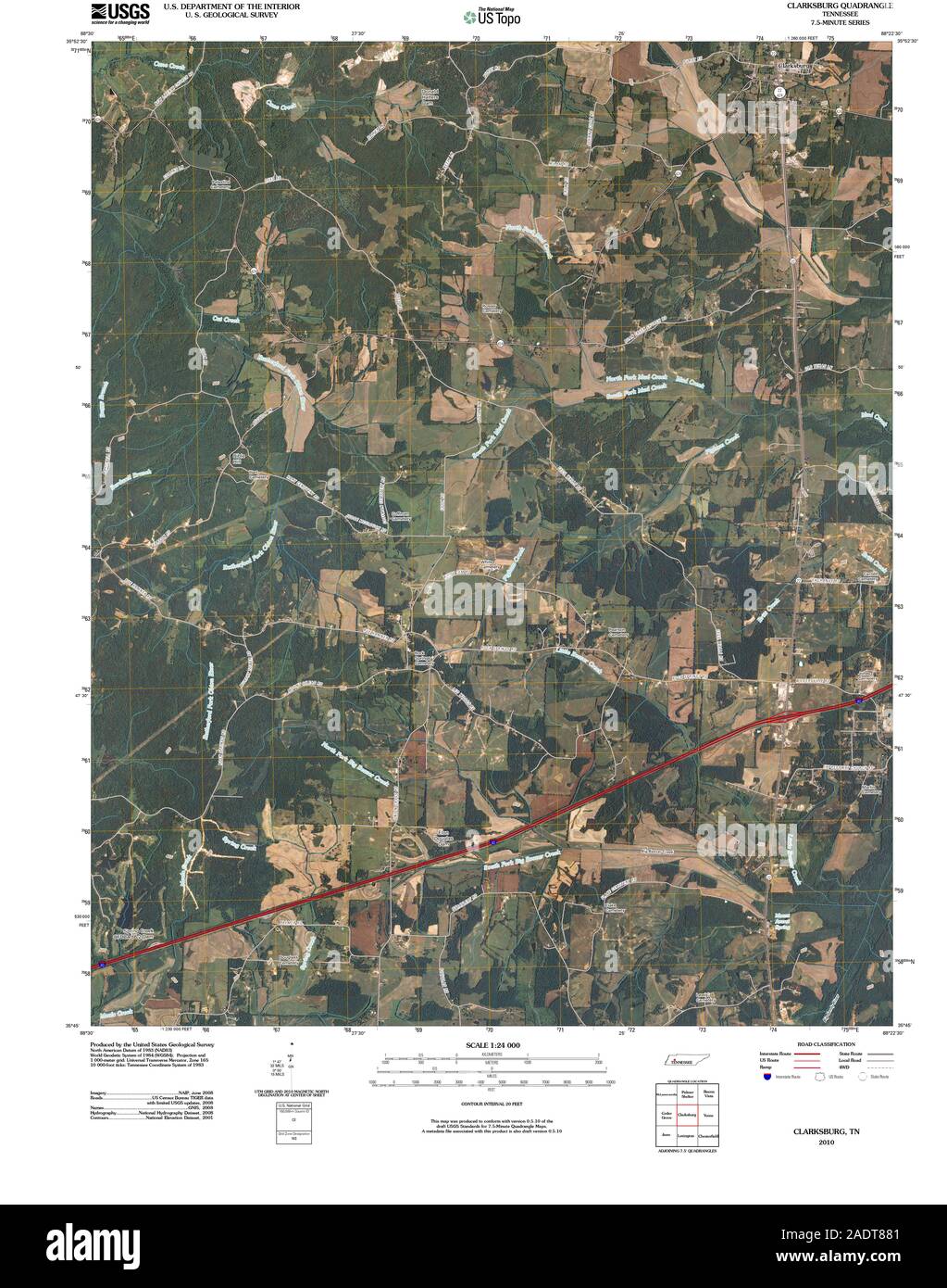 Clarksburg map hi-res stock photography and images - Alamy