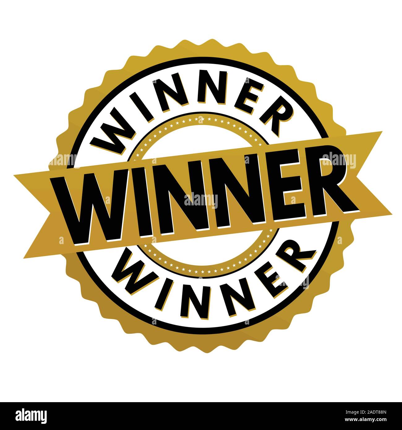 Winner label or sticker on white background, vector illustration Stock ...