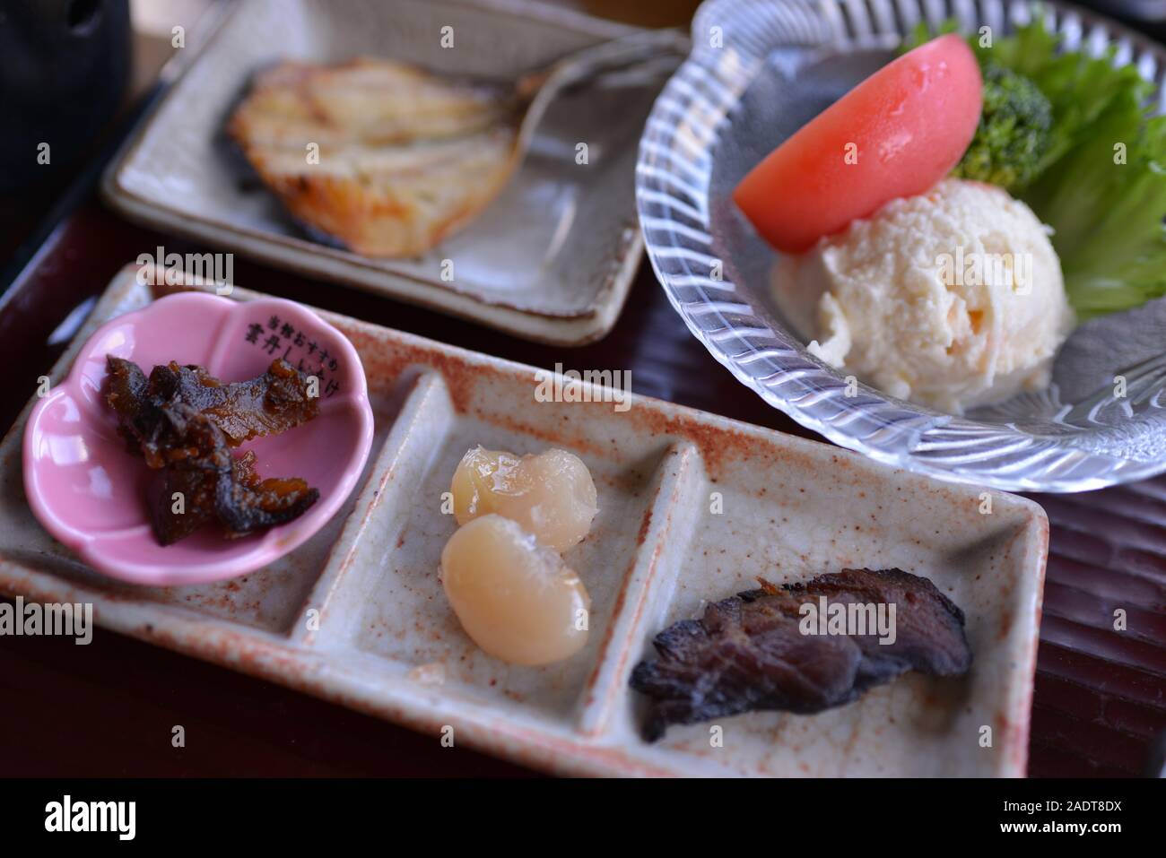 Close up of the Japanese food set Stock Photo - Alamy