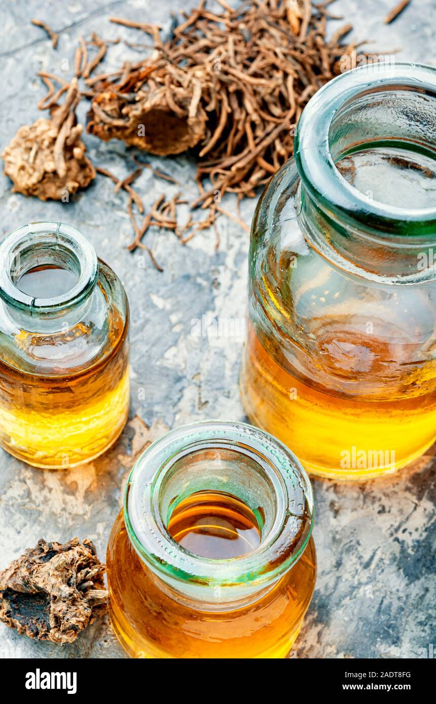 Medicinal tincture from the roots and rhizomes of valerian.Herbal ...