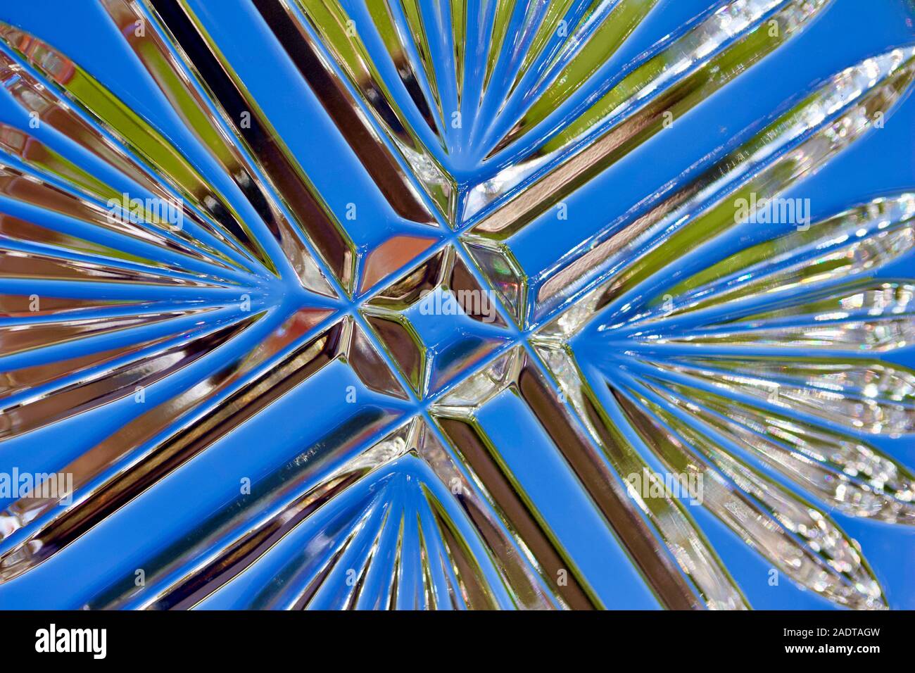 Macro abstract texture background of fine lead crystal glass with criss ...