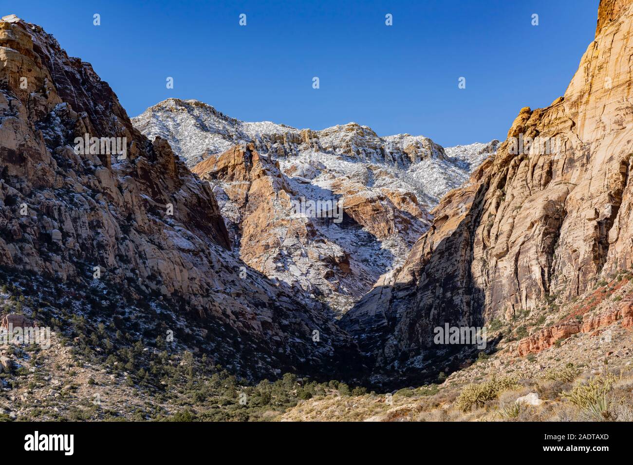 Winter snowy landscape of the famous Red Rock Canyon National ...