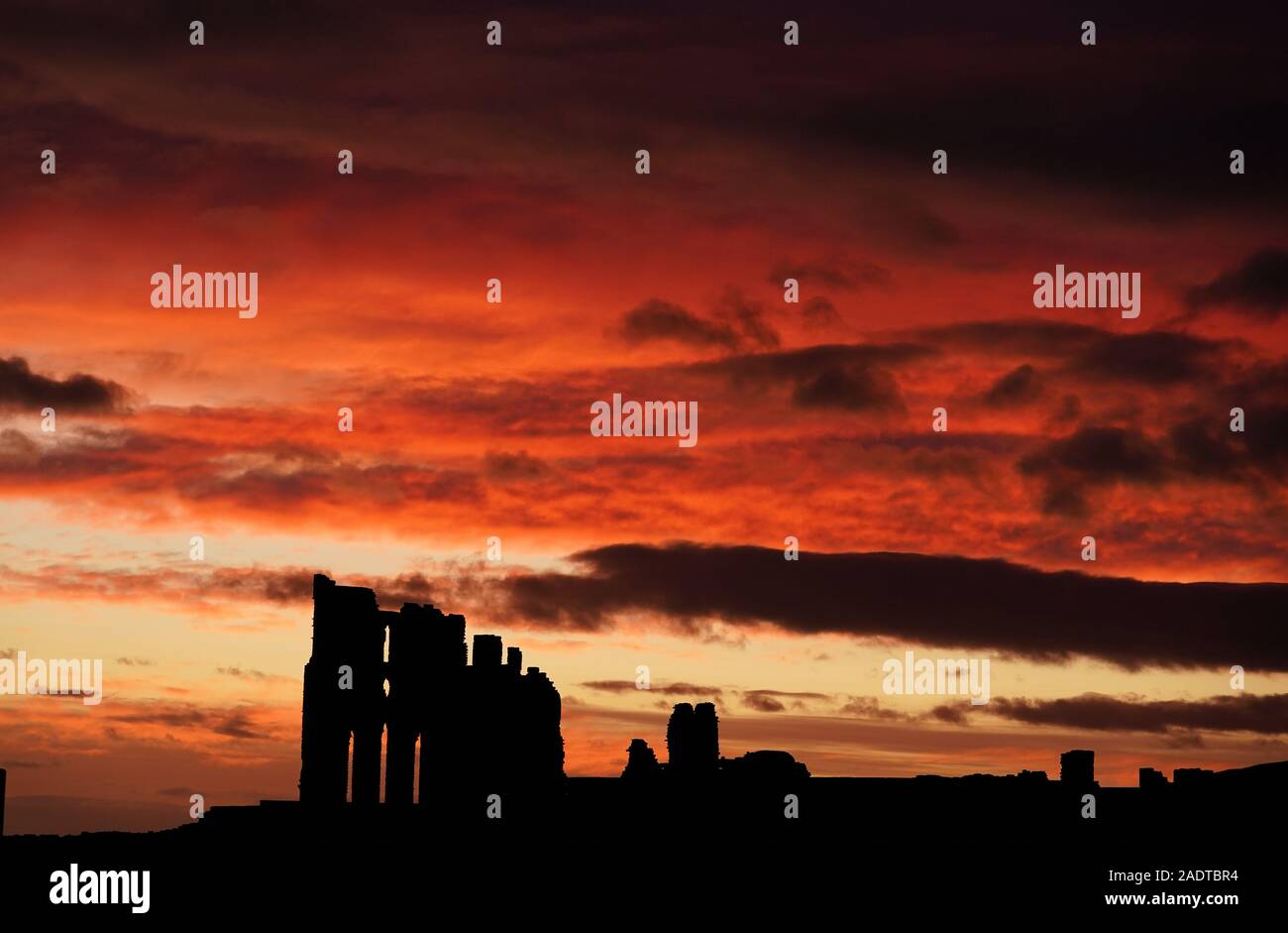 Dawn over Tynemouth Priory in North Shields Stock Photo - Alamy