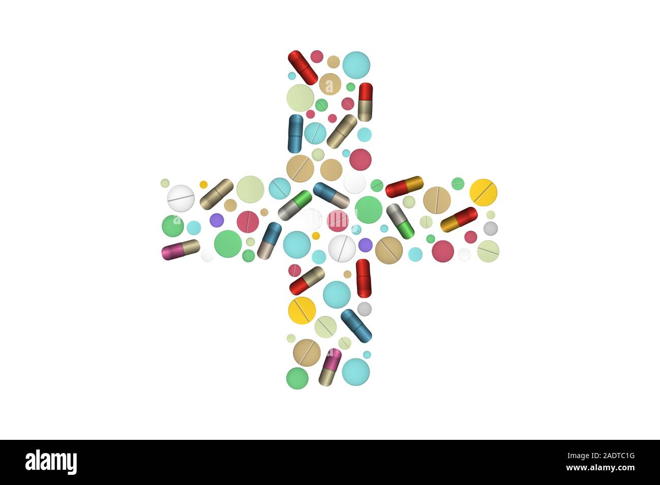 Cross silhouette with pills. Medical design. Vector illustration Stock ...