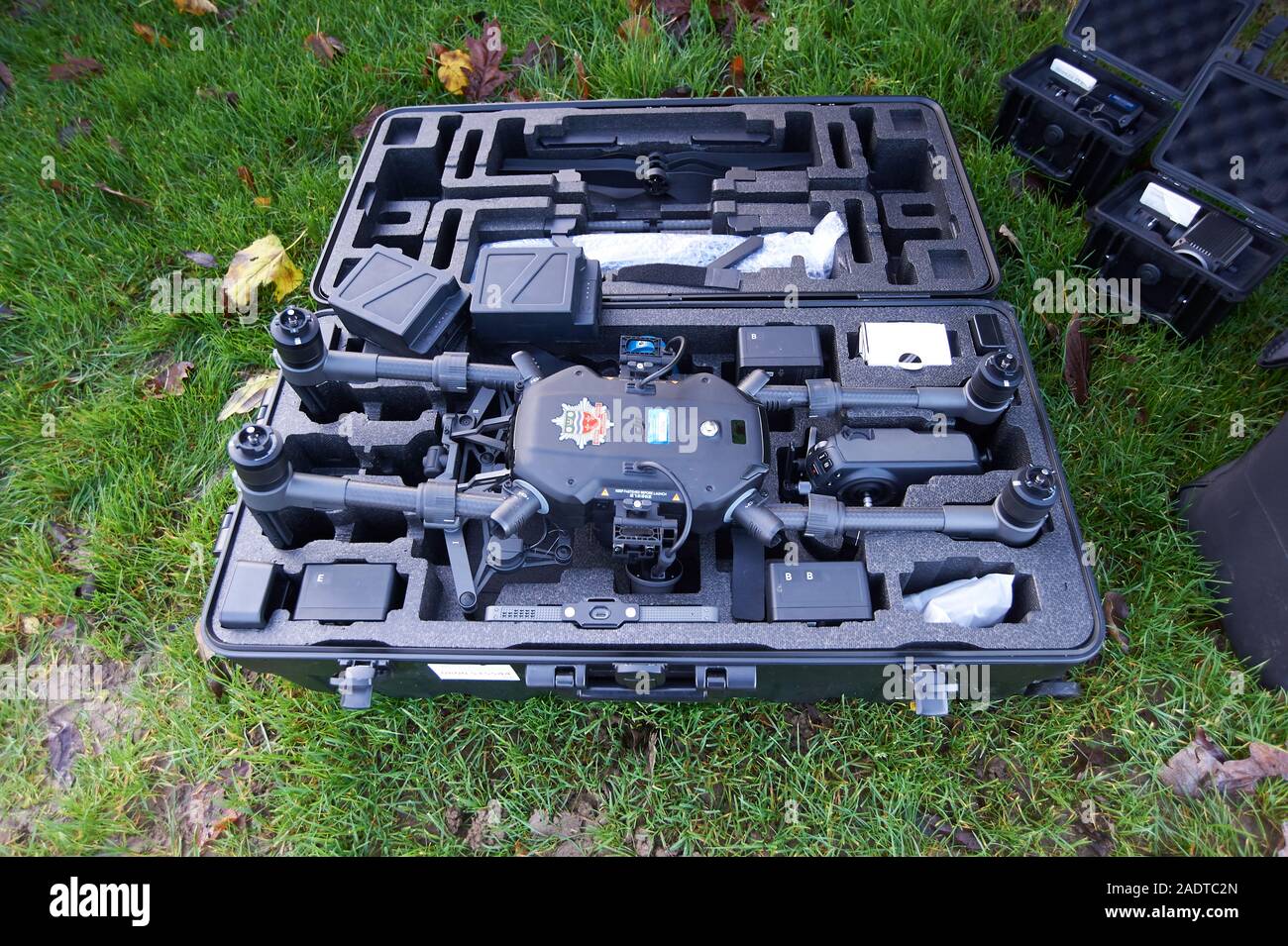 A large scale commercial Drone in its transport cases, Humberside Fire ...