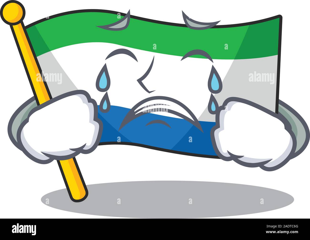 Sad Crying flag sierra leone mascot cartoon style Stock Vector Image ...