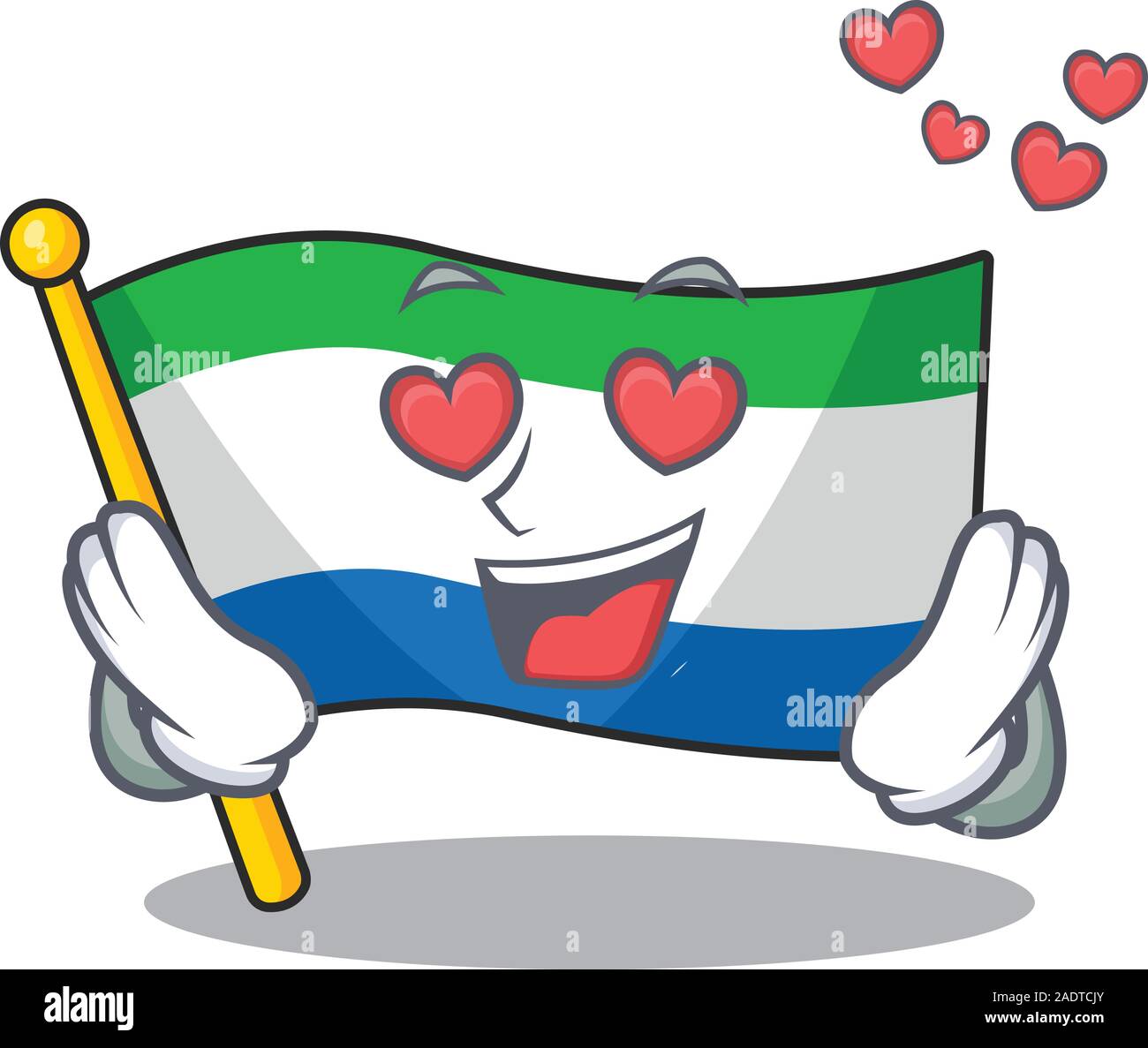 falling In love Happy cute flag sierra leone cartoon design Stock ...