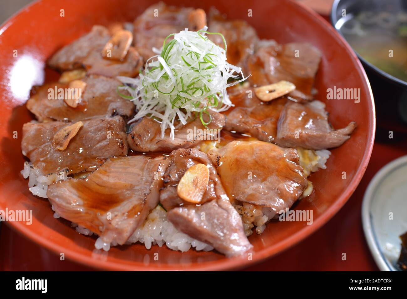 High angle shot of chicken rice set Stock Photo - Alamy