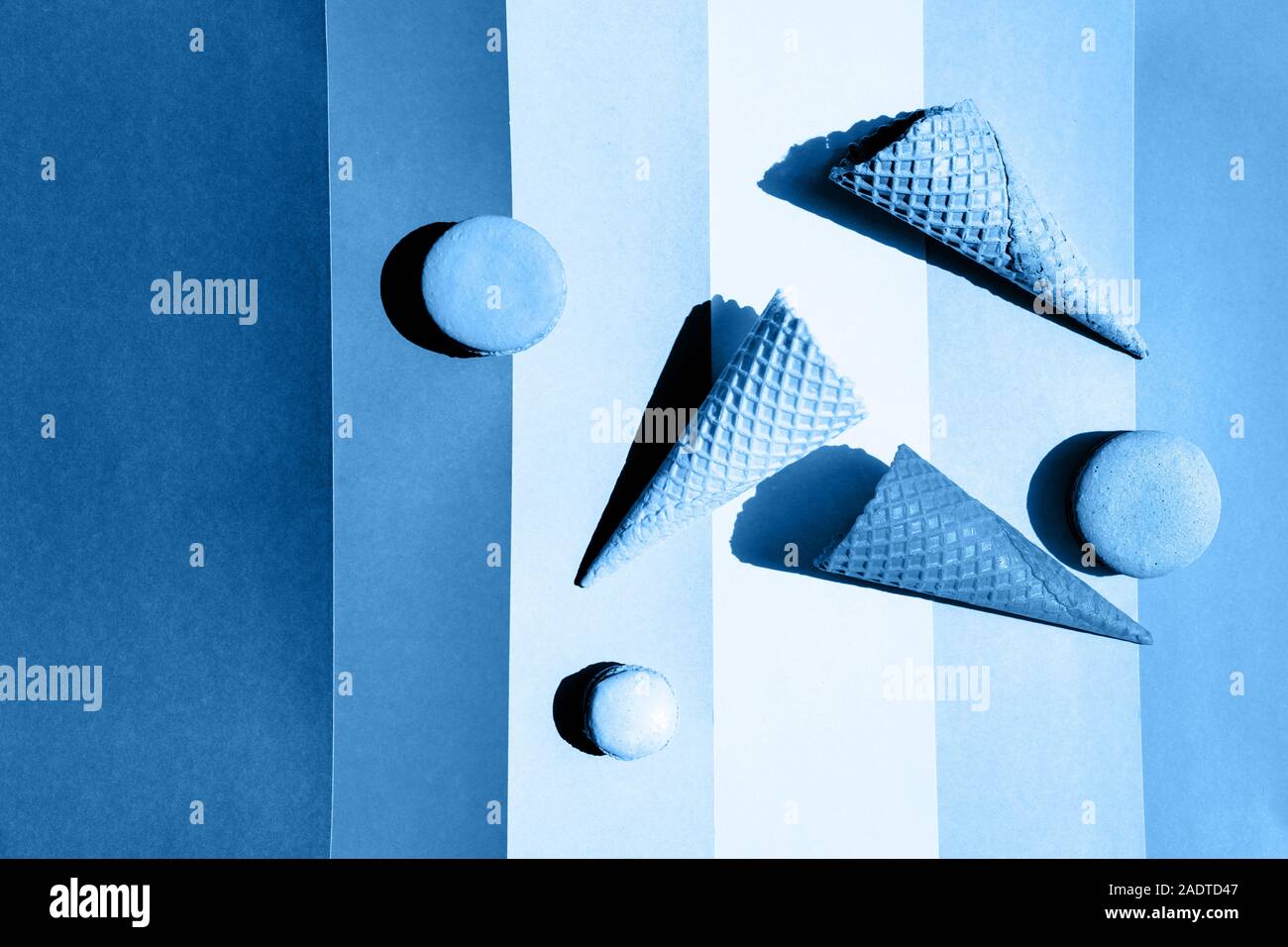 Waffle blue toned cones Stock Photo - Alamy