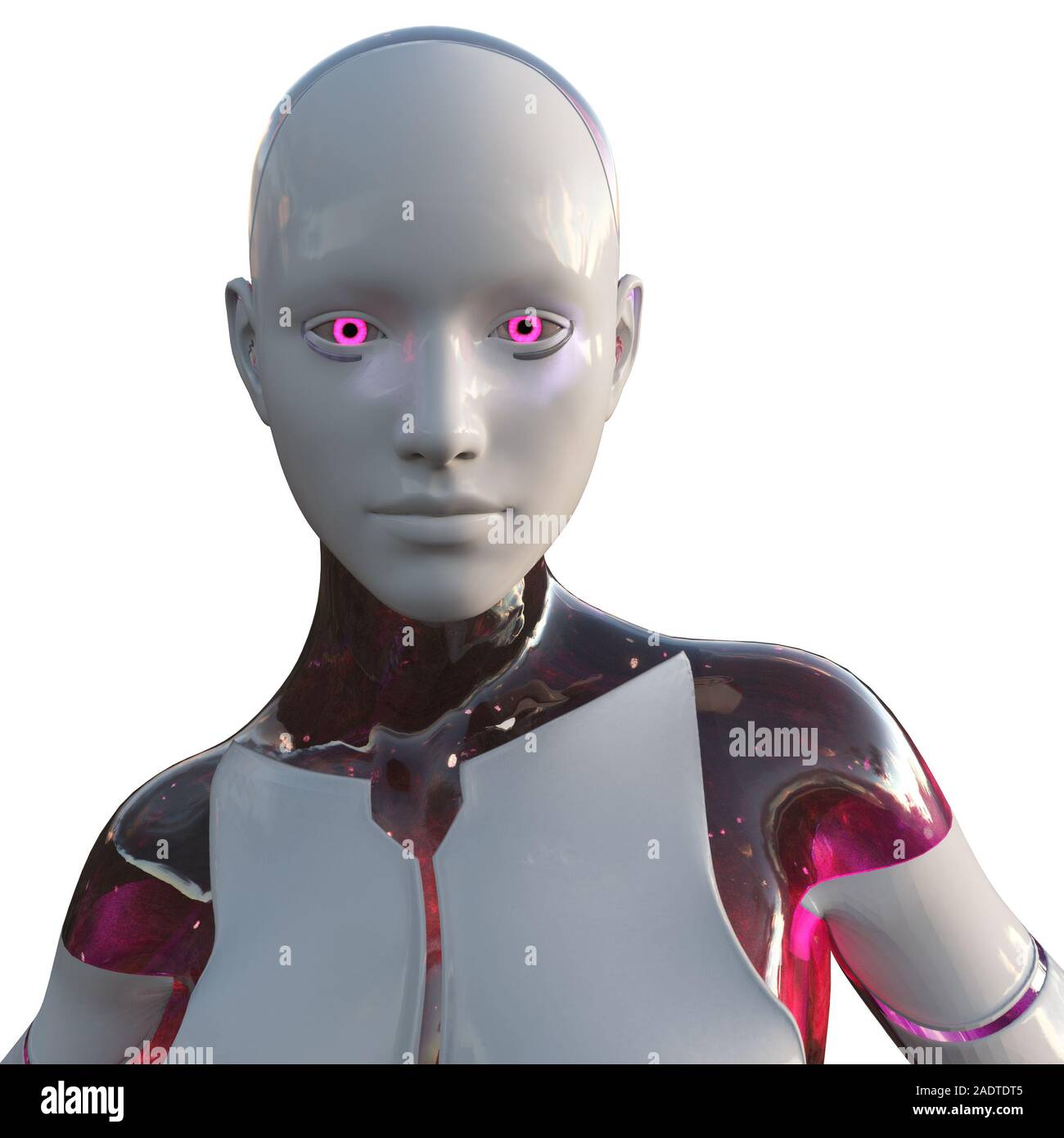 Android Female Pink and White High Tech Modern Beauty Artificial ...