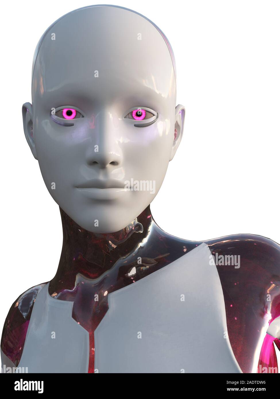 Android Female Pink and White High Tech Modern Beauty Artificial ...