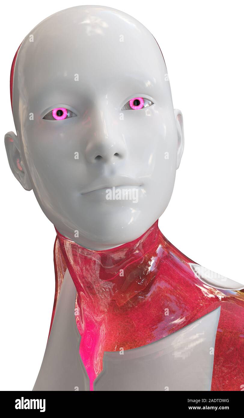 Android Female Pink and White High Tech Modern Beauty Artificial ...