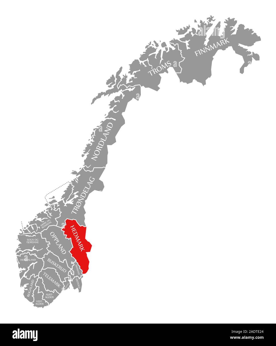 Map of hedmark hi-res stock photography and images - Alamy