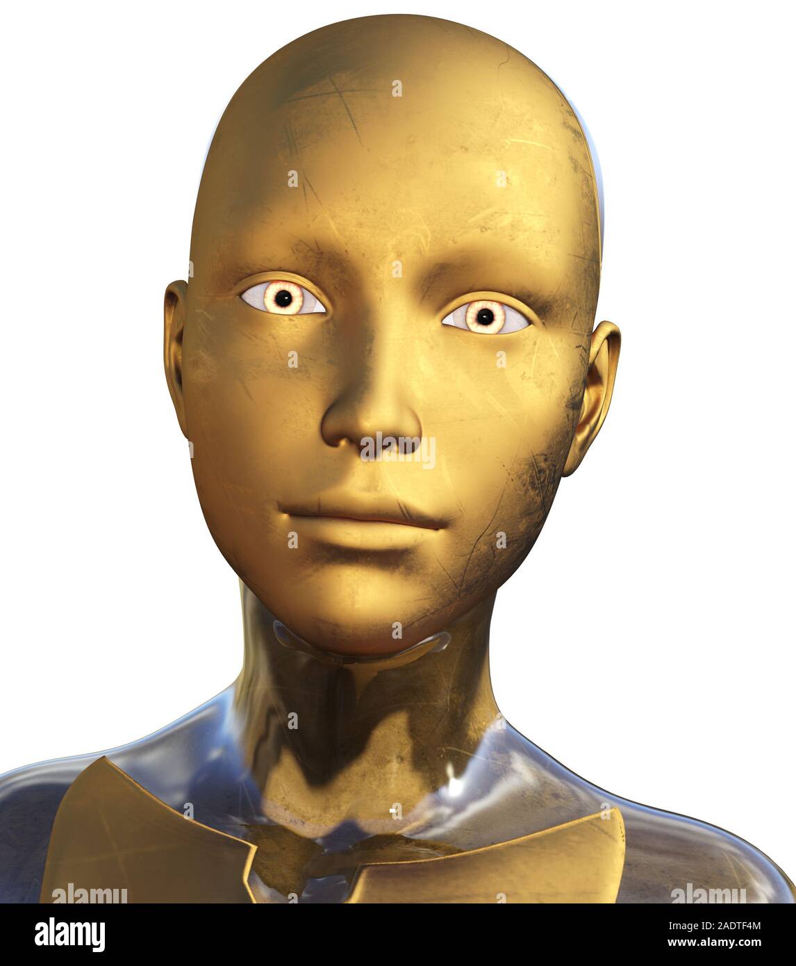 Golden Used Metallic Android Female Futuristic Artificial Intelligence ...