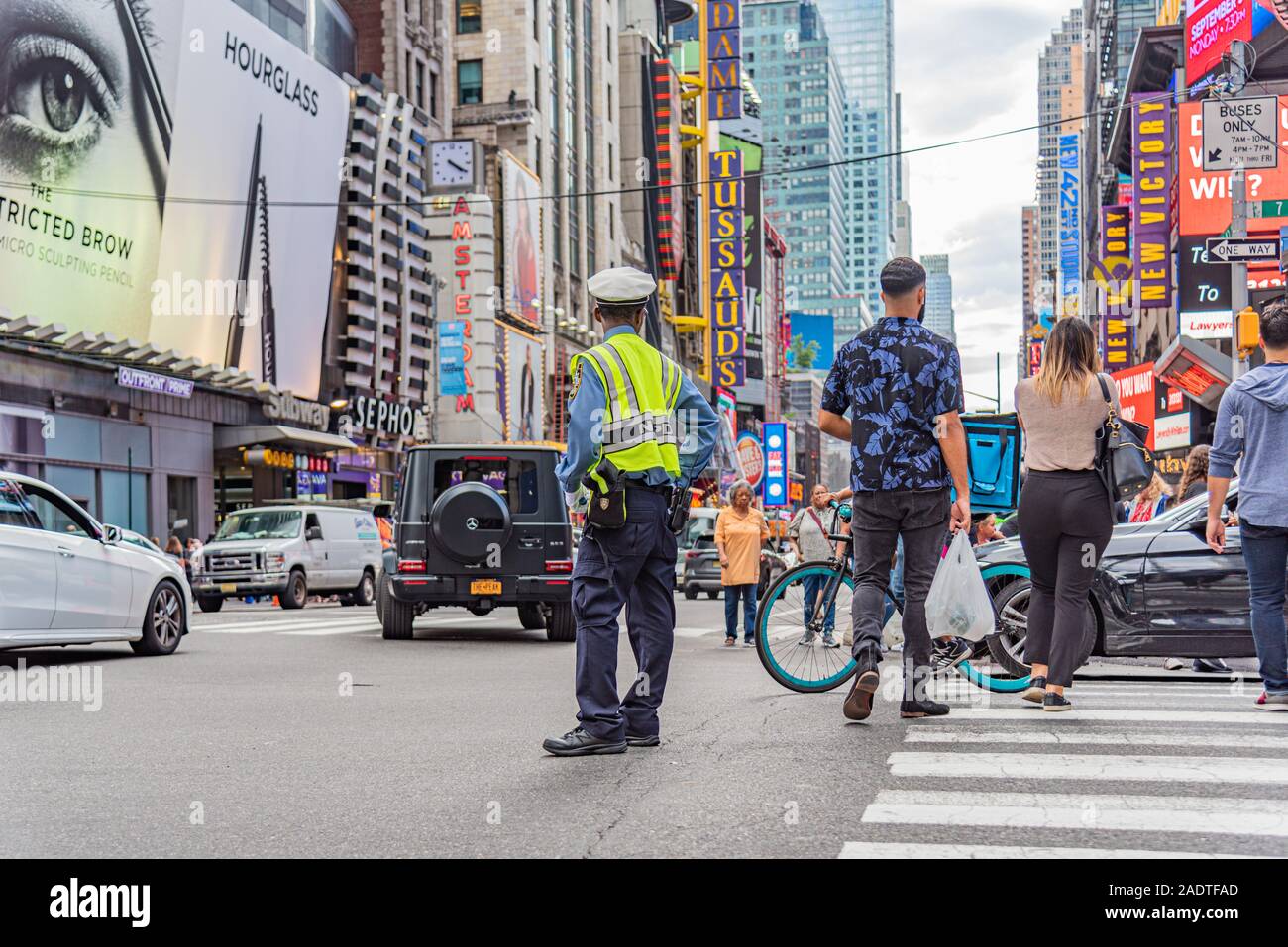 Manhattan new york color image New York traffic police man directing ...