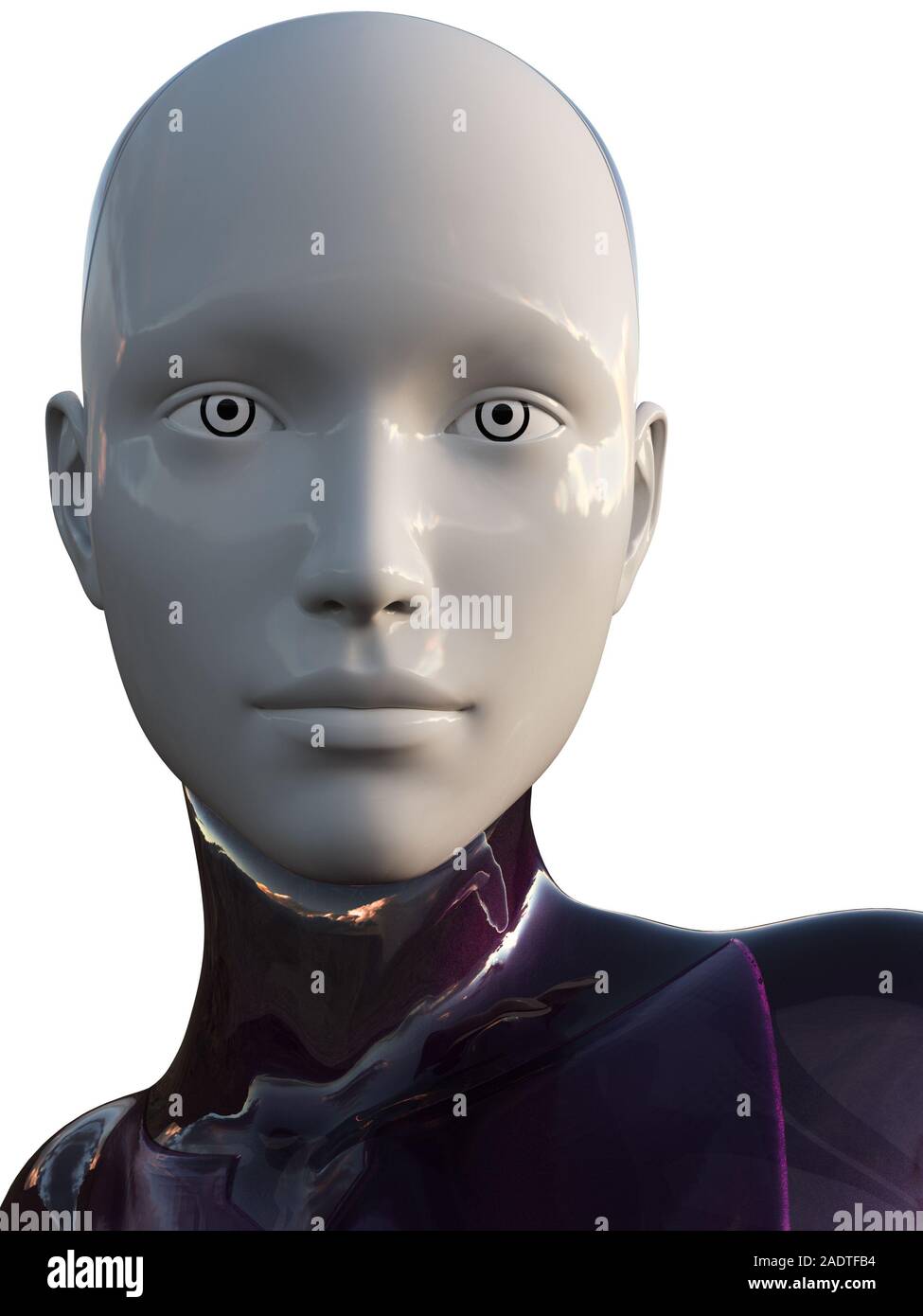 Ultra Modern White Purple Android Female Artificial Intelligence 3D ...