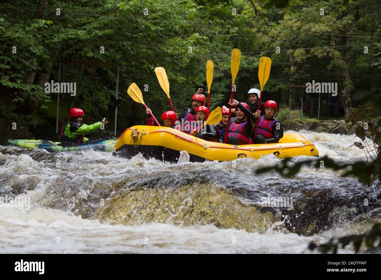 White water rafters shooting the rapids at the National White Water ...