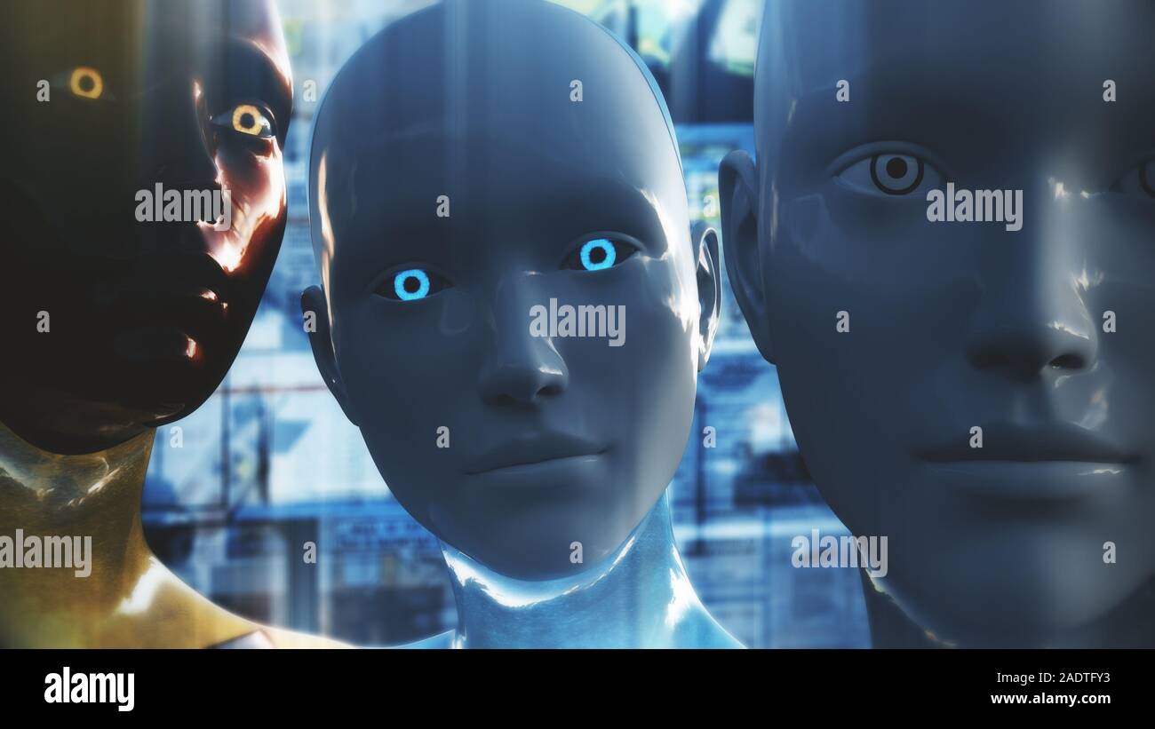 3D Illustration of a Humanoid Robot commonly called Android AI ...