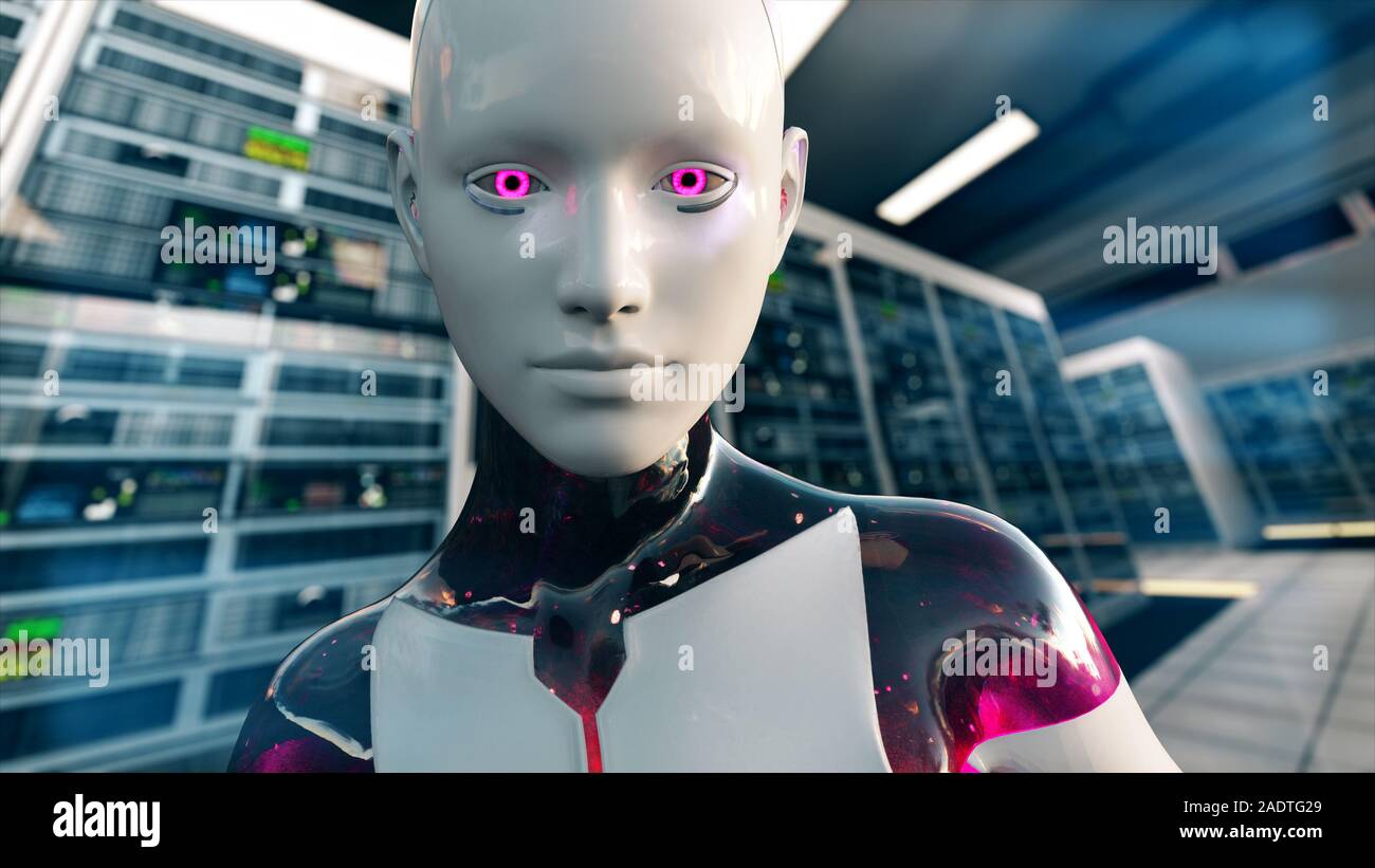 3D Illustration of a Humanoid Robot commonly called Android Artificial ...