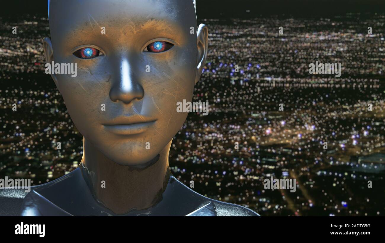 3D Illustration of a Humanoid Robot commonly called Android Artificial ...