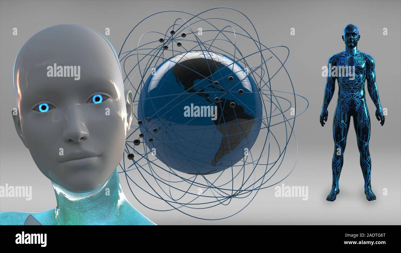 3D Illustration of a Humanoid Robot commonly called Android Artificial ...